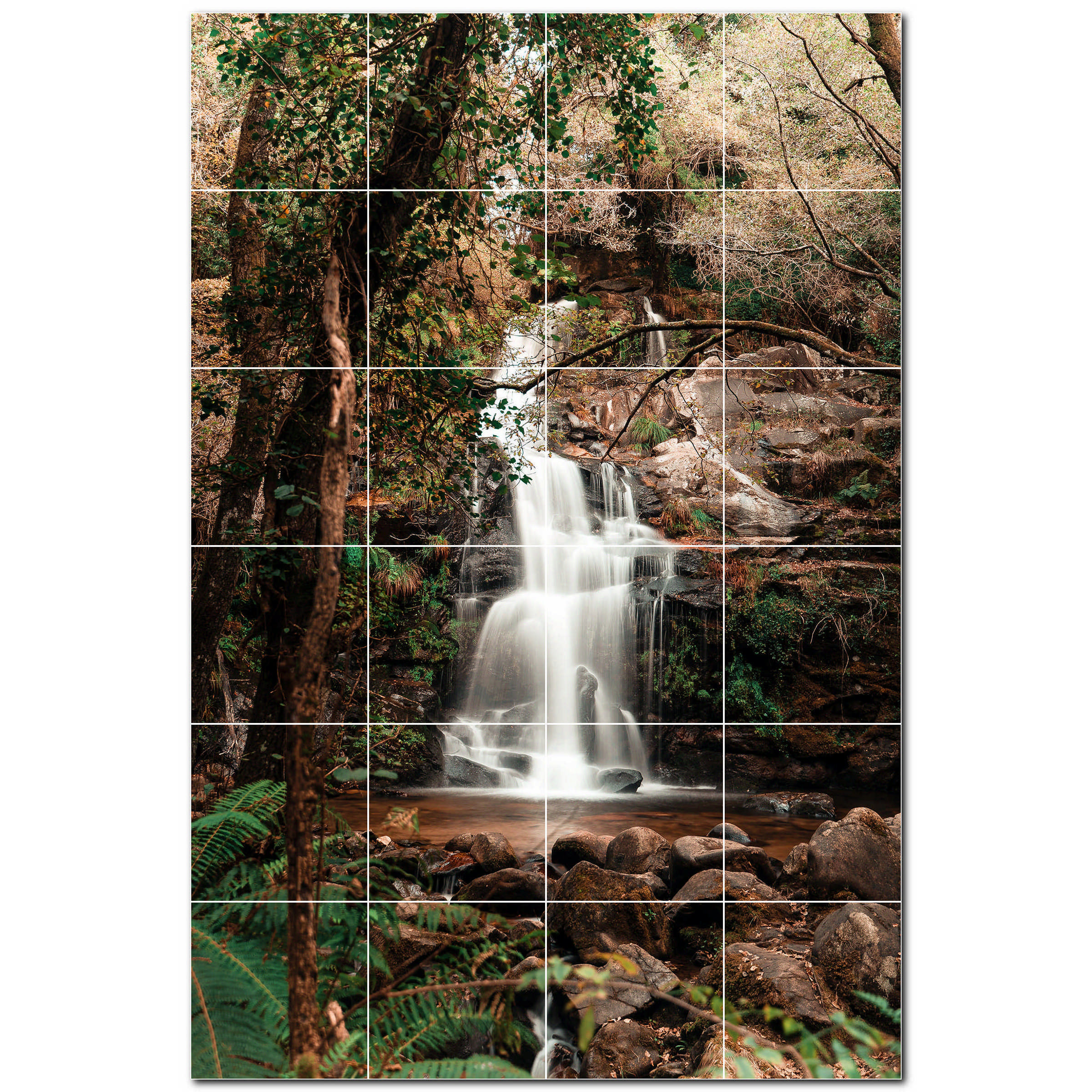 Picture-Tiles.com 48" x 72" Ceramic Waterfalls Photo Decorative Mural ...