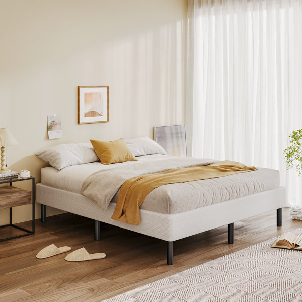 Ebern Designs 14" High Legs Included Metal Box Spring With Frabric ...