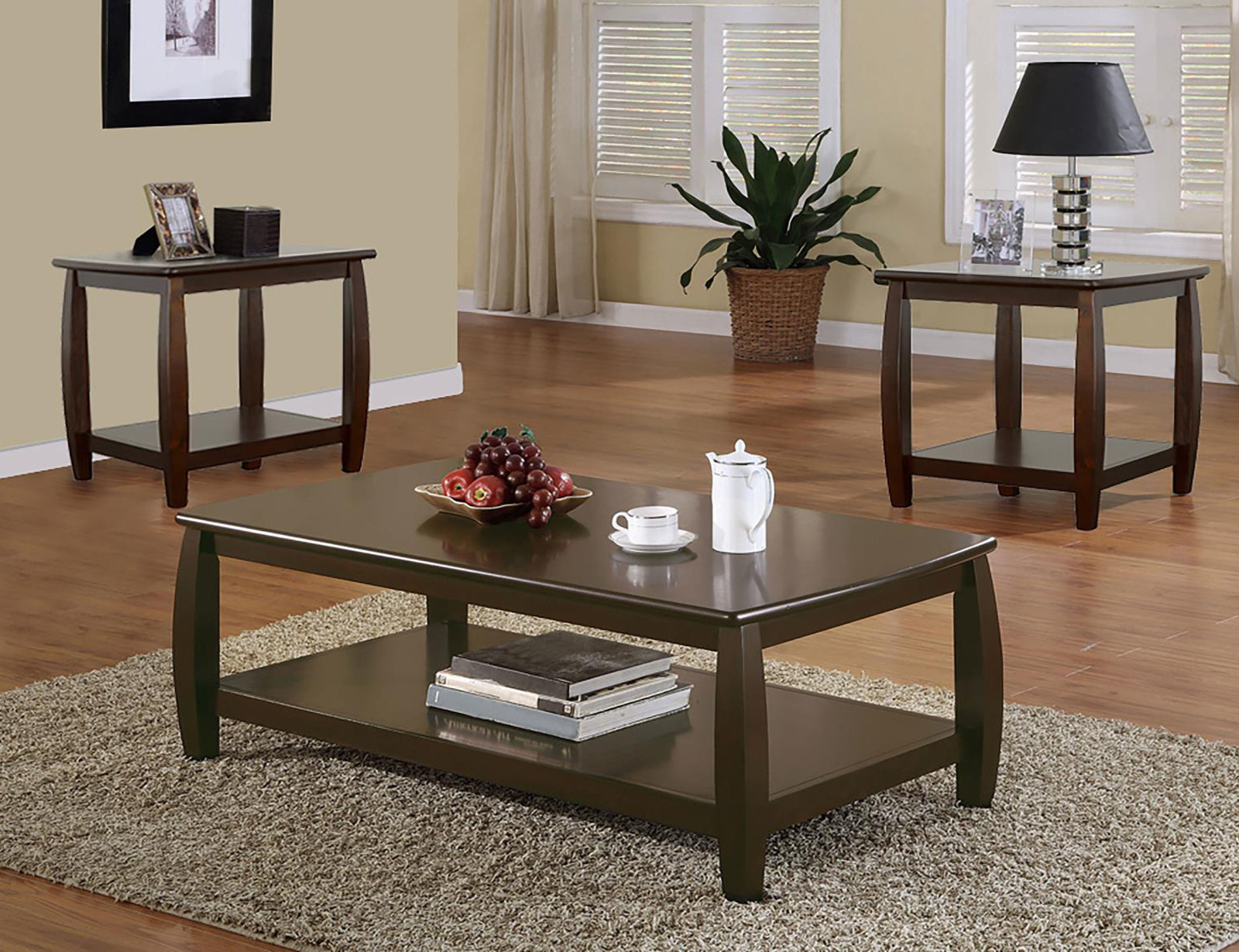Red Barrel Studio® Zahkai 3 - Piece Living Room Table Set in Espresso ...