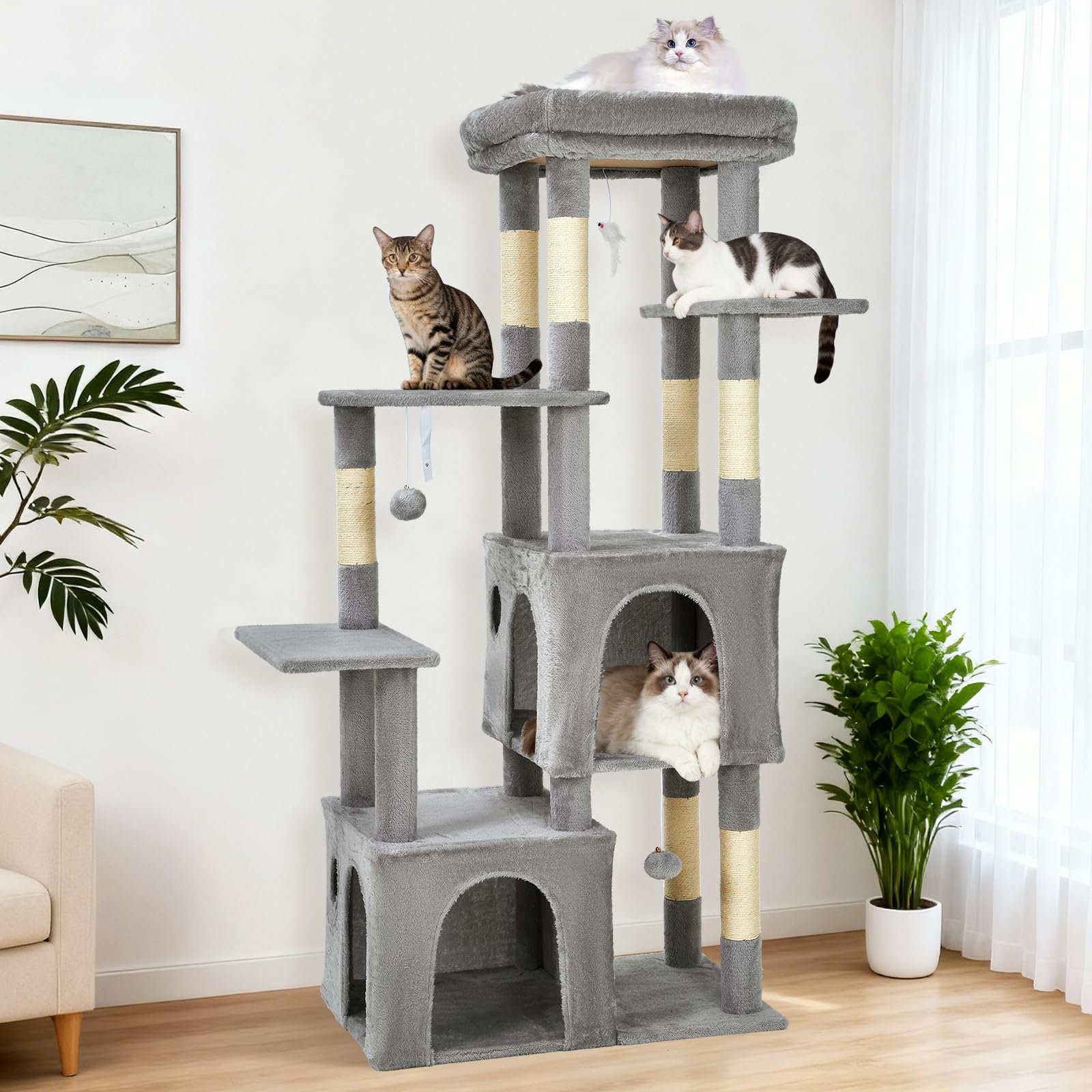 Tucker Murphy Pet™ Heavy-Duty 61" Multi-Level Cat Tree Tower for Large ...