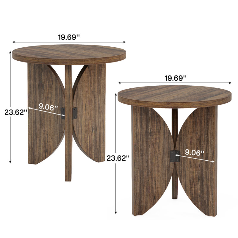 Ebern Designs Wood Round End Tables | Wayfair