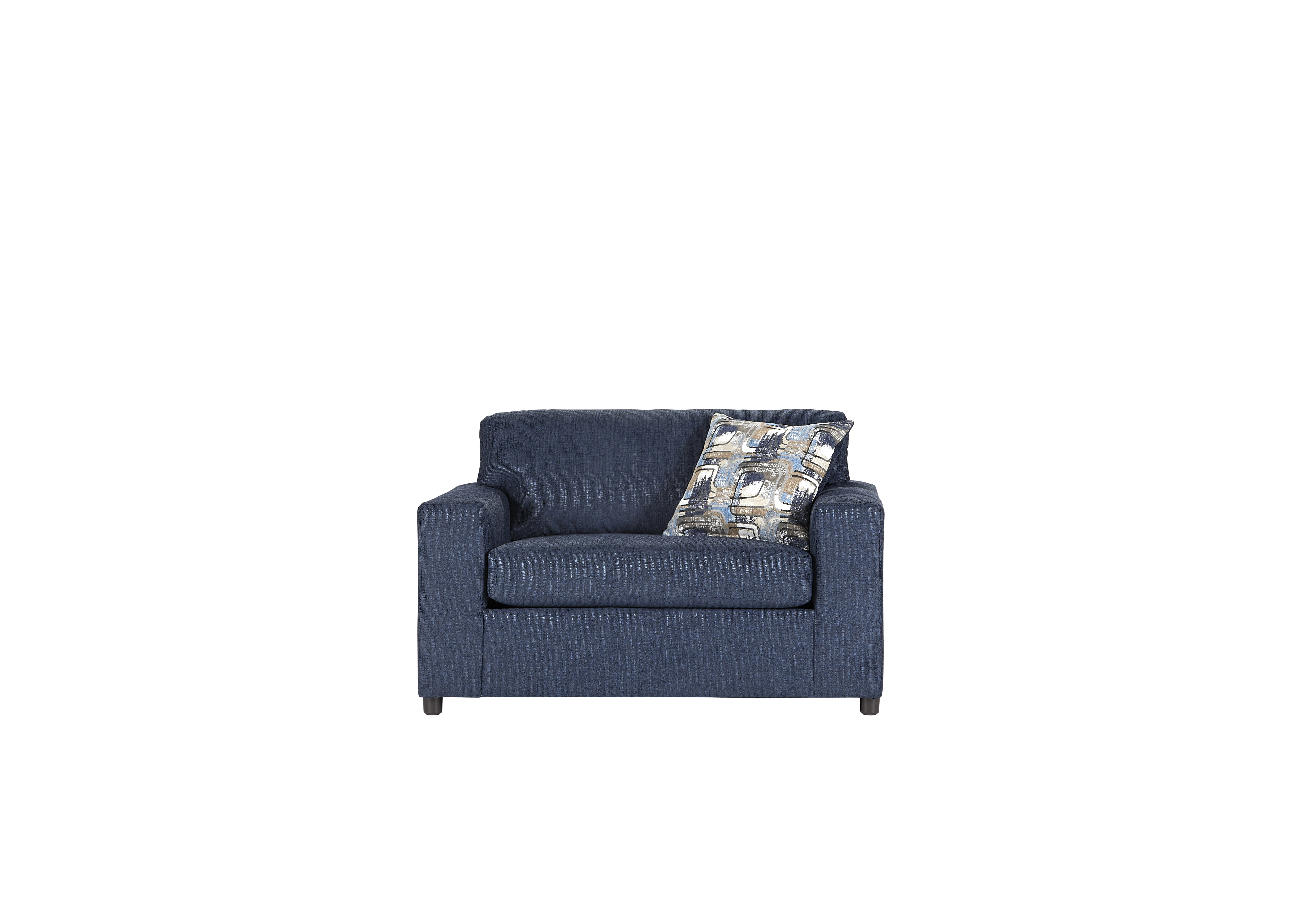 Lark Manor™ 51" Upholstered Contour Cuddle Chair with a Gio Batik Blue ...