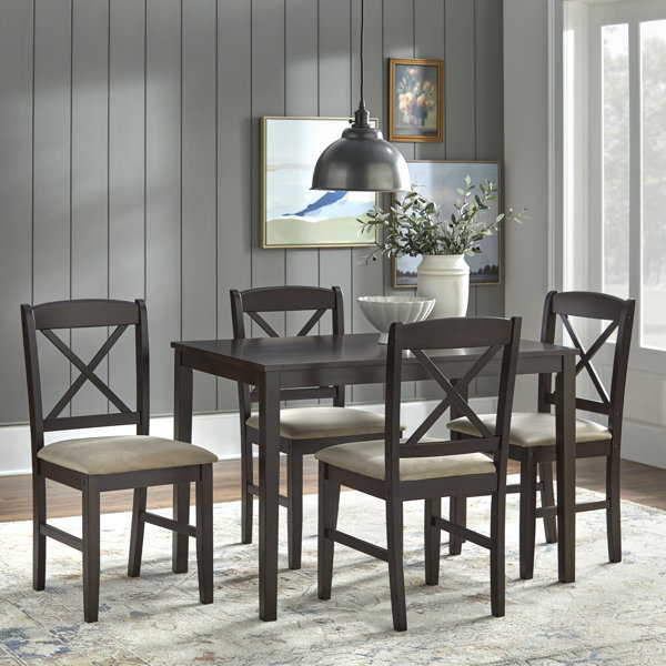 August Grove® Scarlett 5 - Piece Solid Wood Dining Set & Reviews | Wayfair