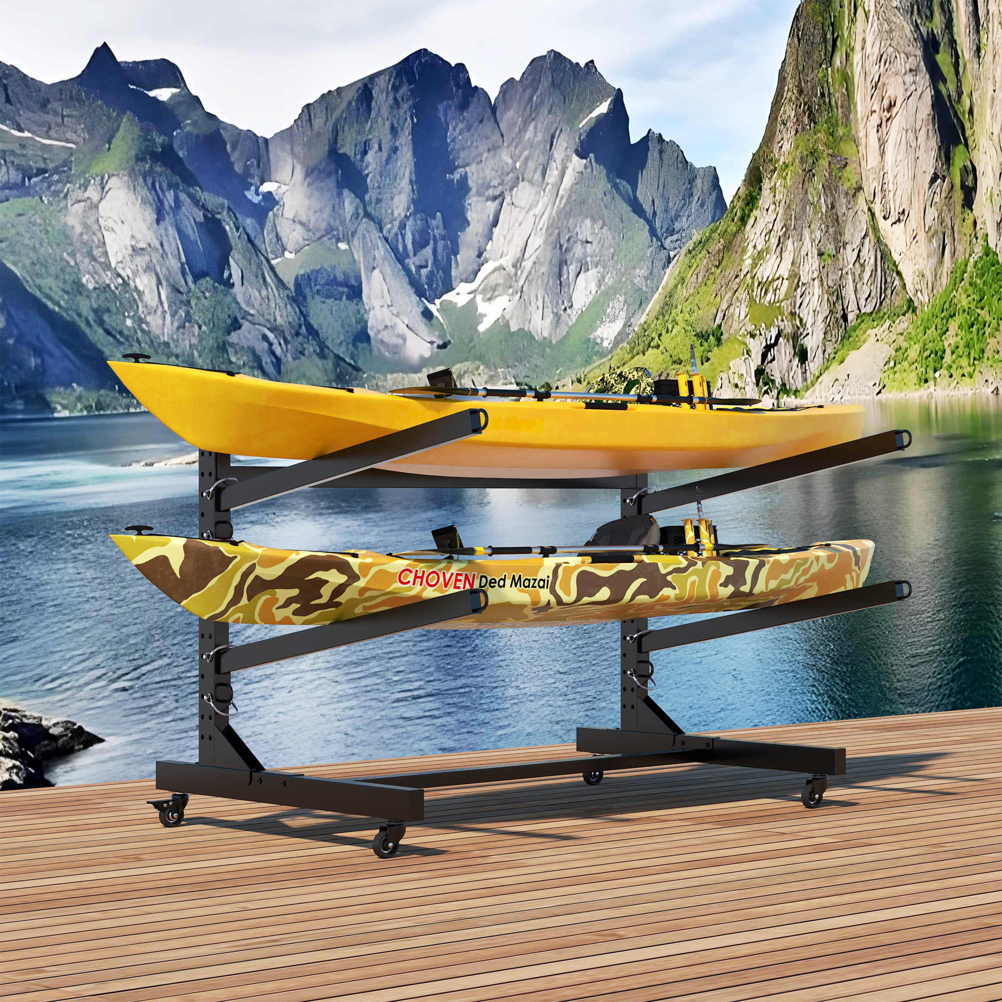 WFX Utility™ Adjustable Kayak & SUP Storage Rack | Heavy-Duty Outdoor ...