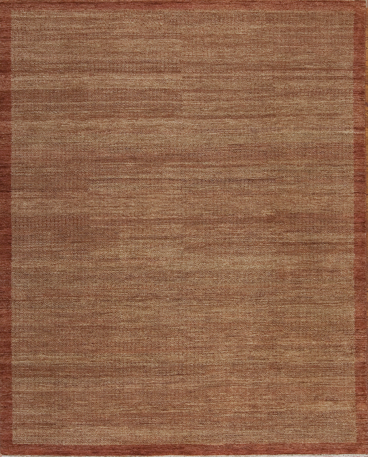 Samad Rugs Textures Hand Knotted Wool Honey/Brick Area Rug | Perigold