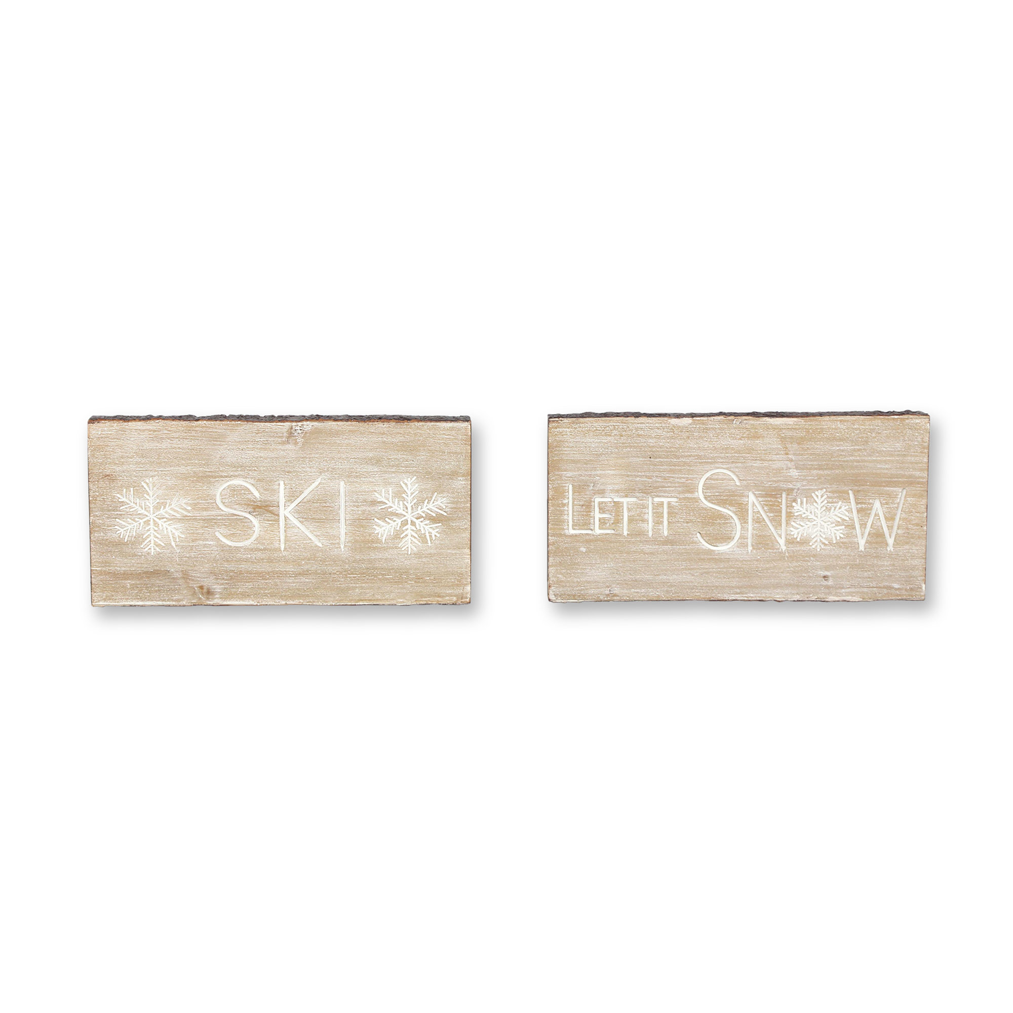 The Holiday Aisle® Let It Snow and Ski MDF 2 Piece Plaque Set | Wayfair