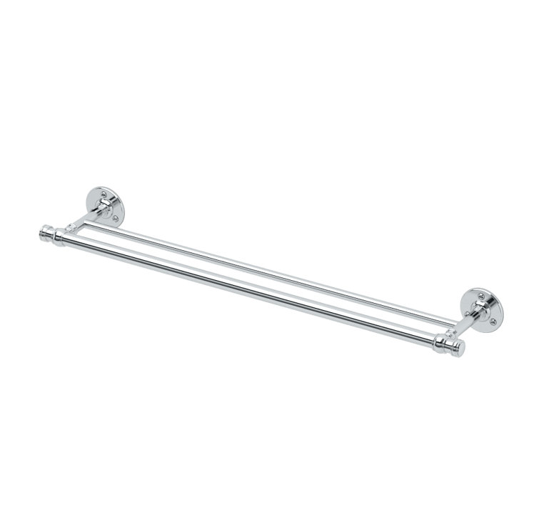 Gatco Cafe Wall Mounted Double Towel Bar | 24" Towel Rack with 2 Bars ...