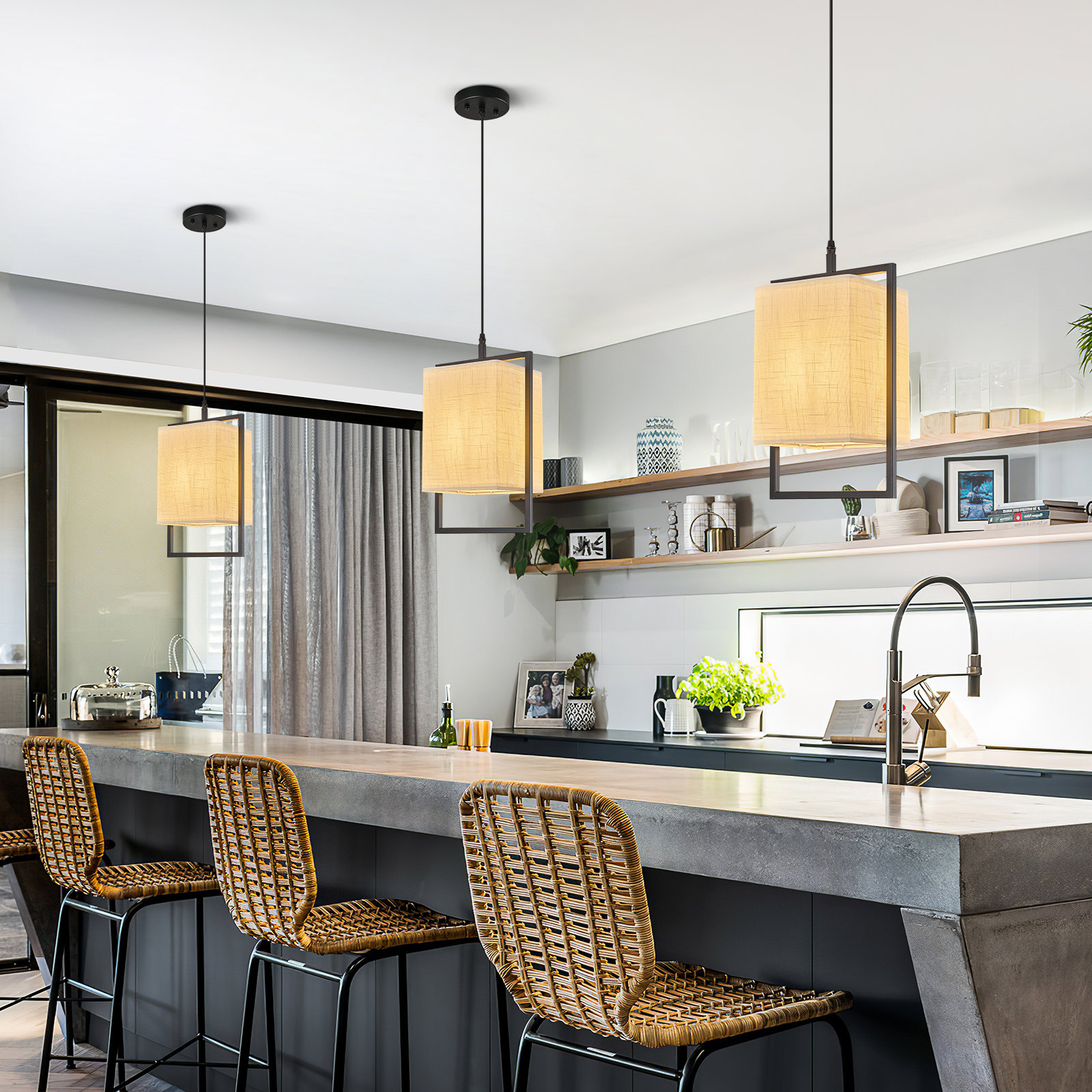 Ebern Designs Adjustable Dining Room Kitchen Island Light Fixture ...