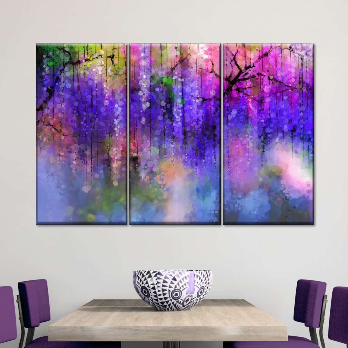 Orren Ellis Spring Landscape Abstract - 3 Piece Wrapped Canvas Set ...