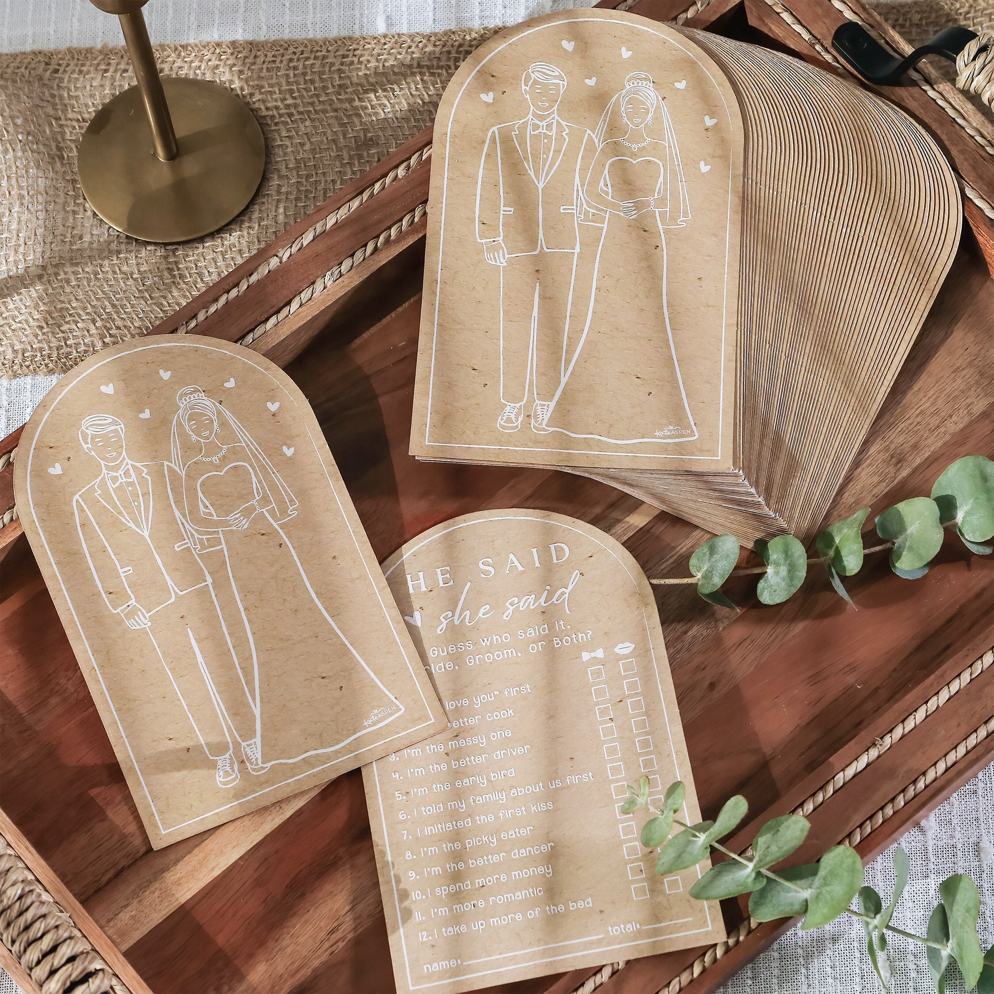 Kate Aspen Wedding & Bridal Shower Activity - He Said She Said Game ...