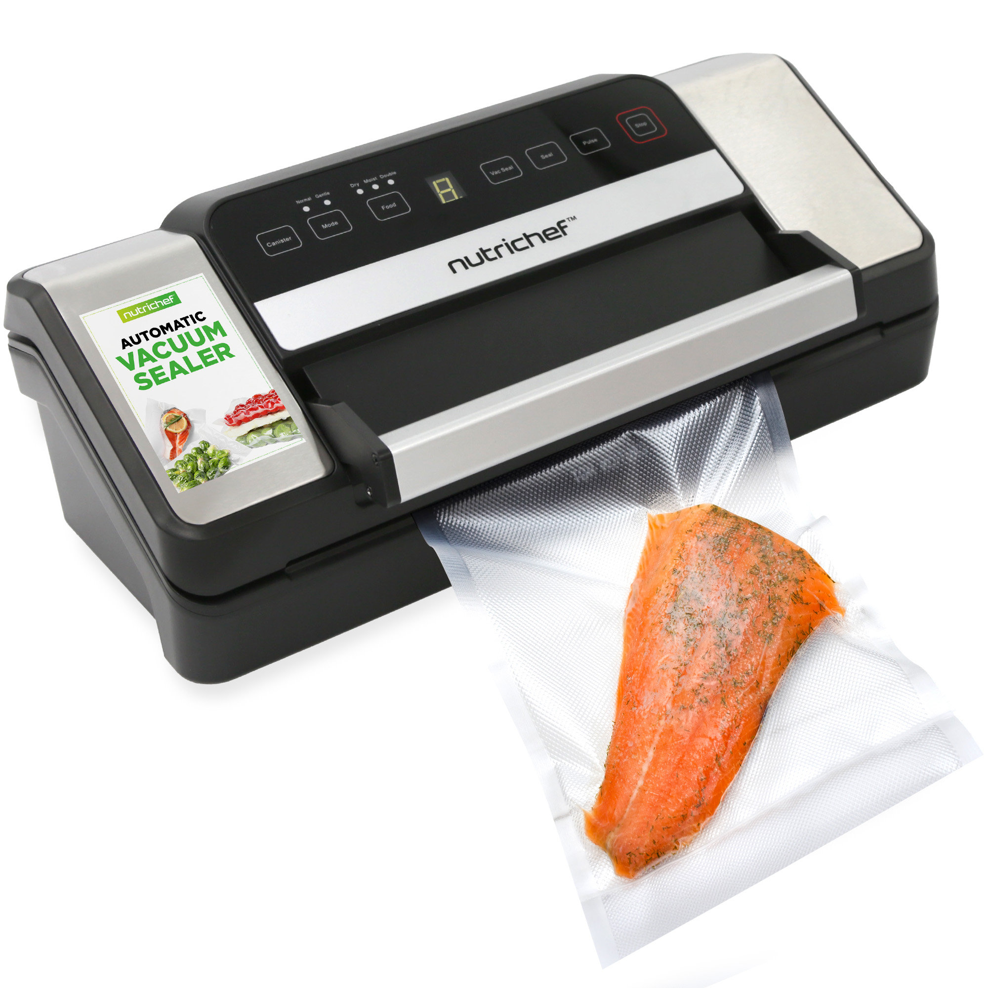 Nutrichef Automatic Food Vacuum Sealer With Double Sealing Function ...