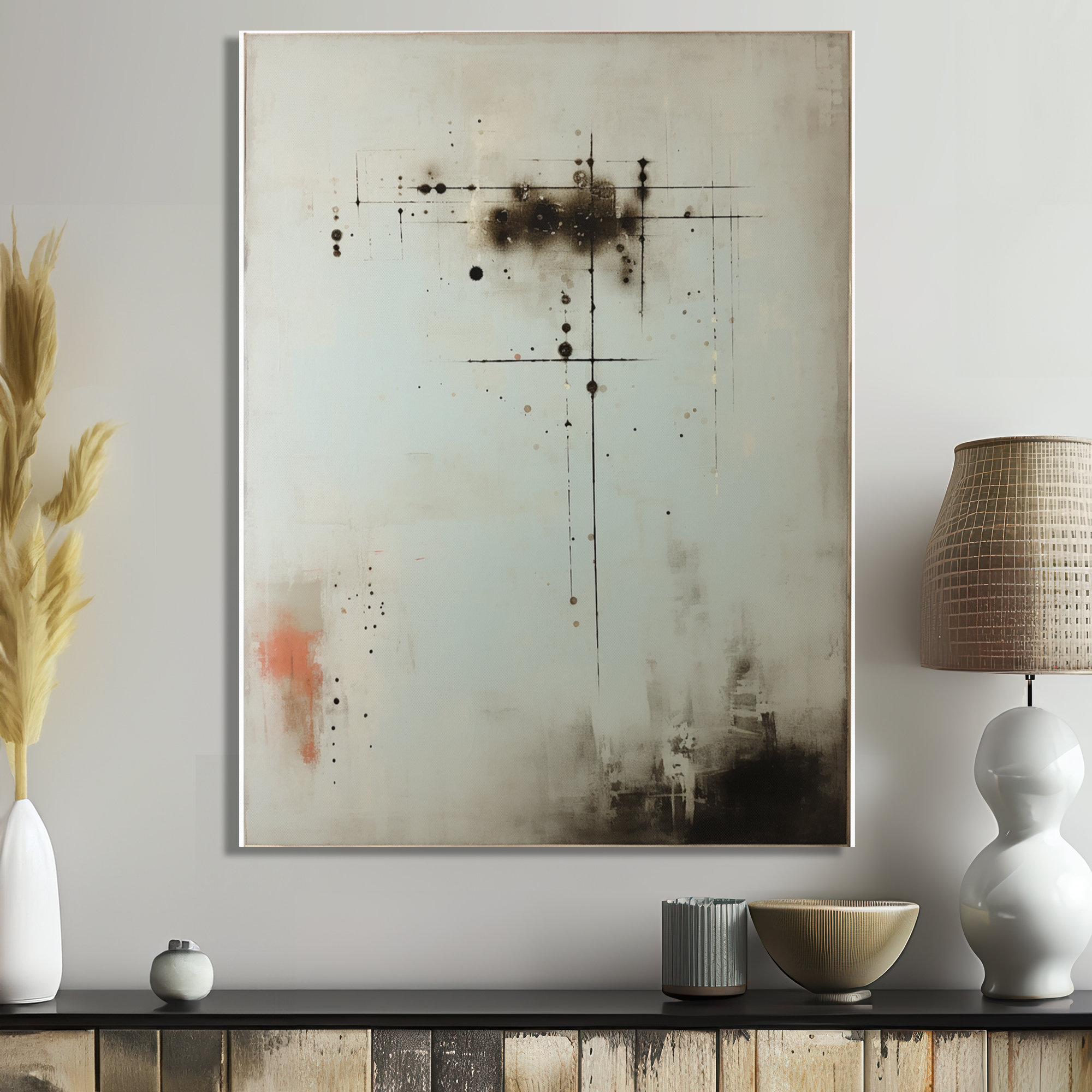 Wrought Studio™ Conundrum Minimal Gray Black - Abstract Print Wall Art ...
