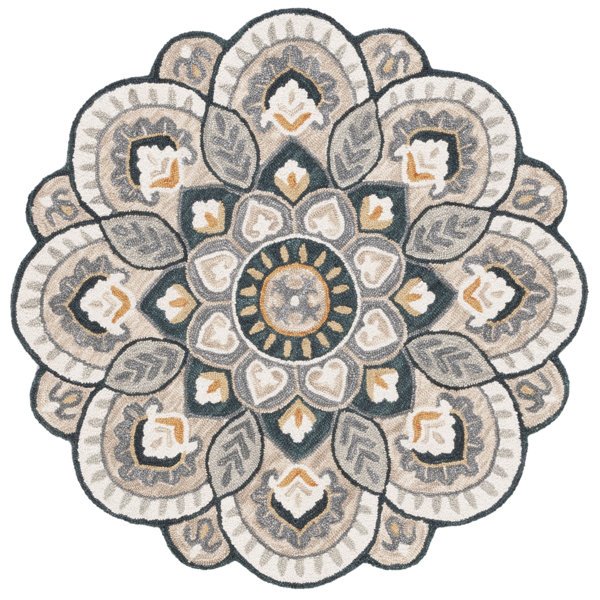Bungalow Rose Fatma Hand Tufted Floral Rug | Wayfair