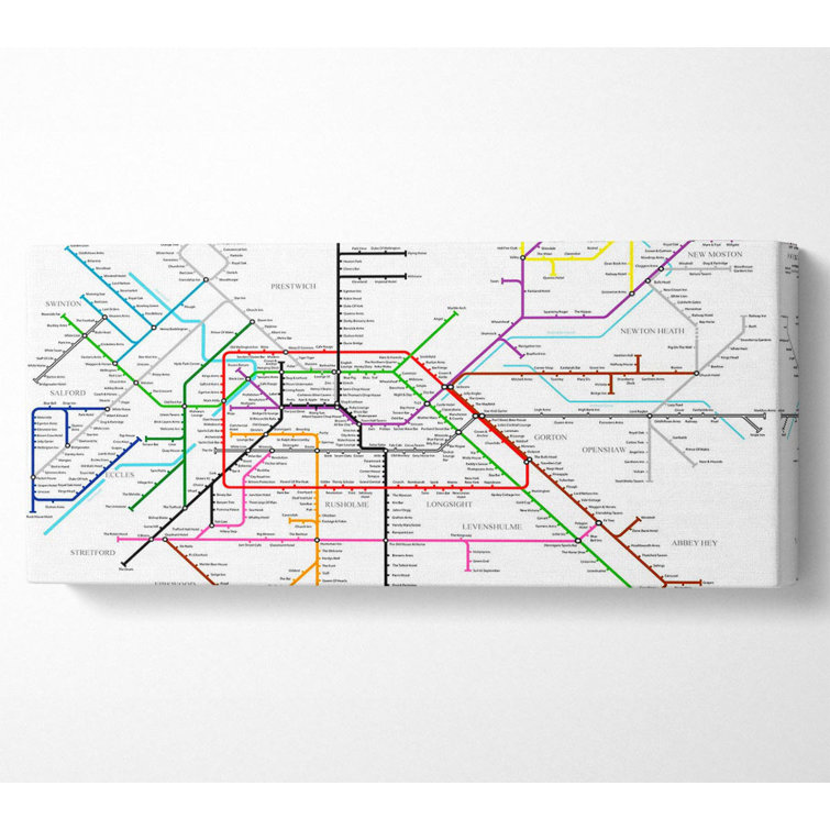 Borough Wharf Manchester Pub Tube Map - Wrapped Canvas Art Prints ...