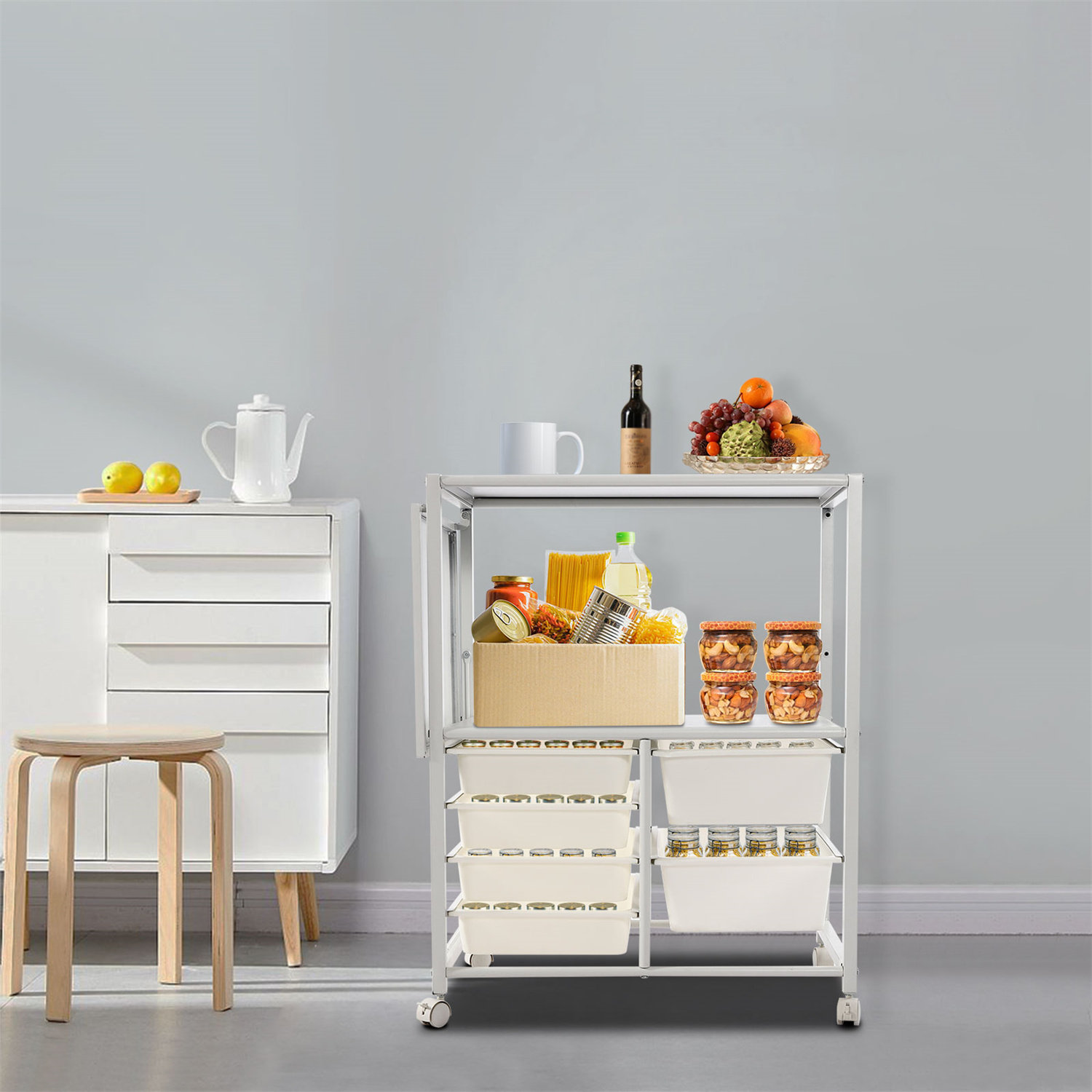 Latitude Run® 2-Tier Freestanding Space Saver Storage Shelf - Wayfair ...