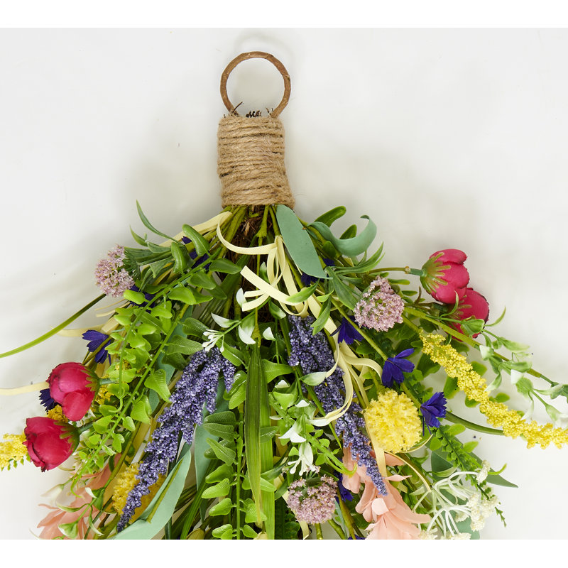 Primrue 24" Wild Artificial Multicolor Spring Flower Teardrop | Wayfair