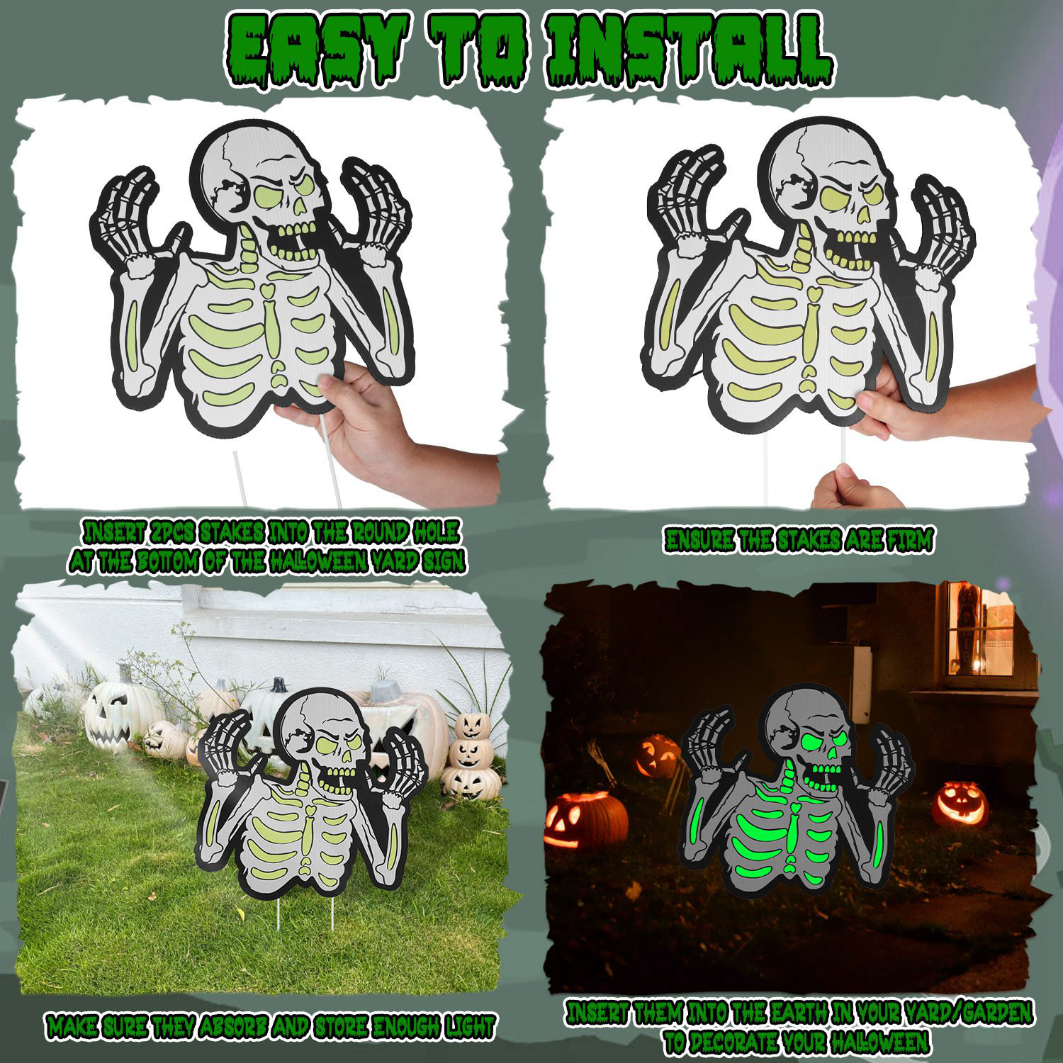 The Holiday Aisle® Halloween Skeleton Yard Sign Decorations - Wayfair ...