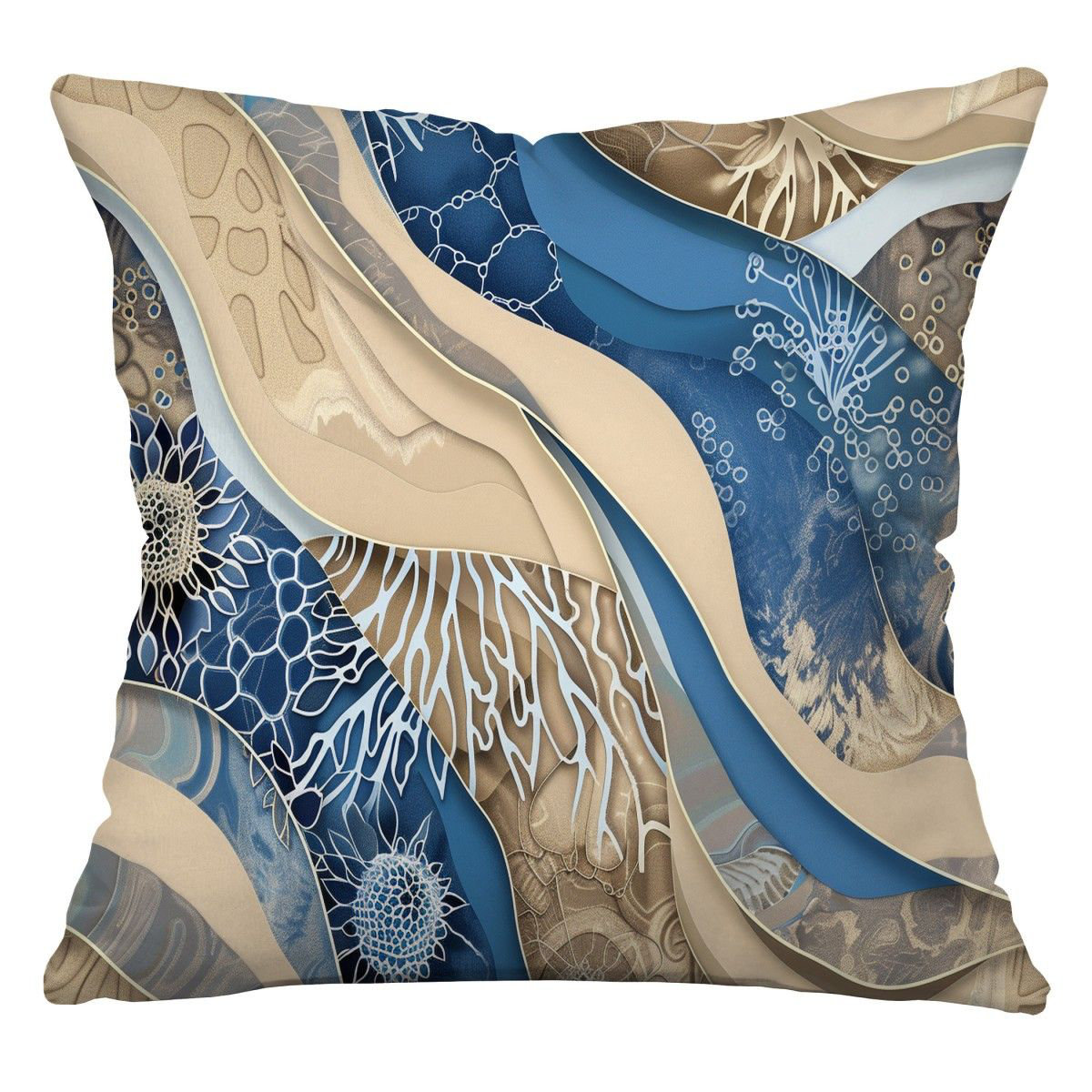 VisionDecor Abstract Curves Fluid Reversible Throw Pillow | Wayfair