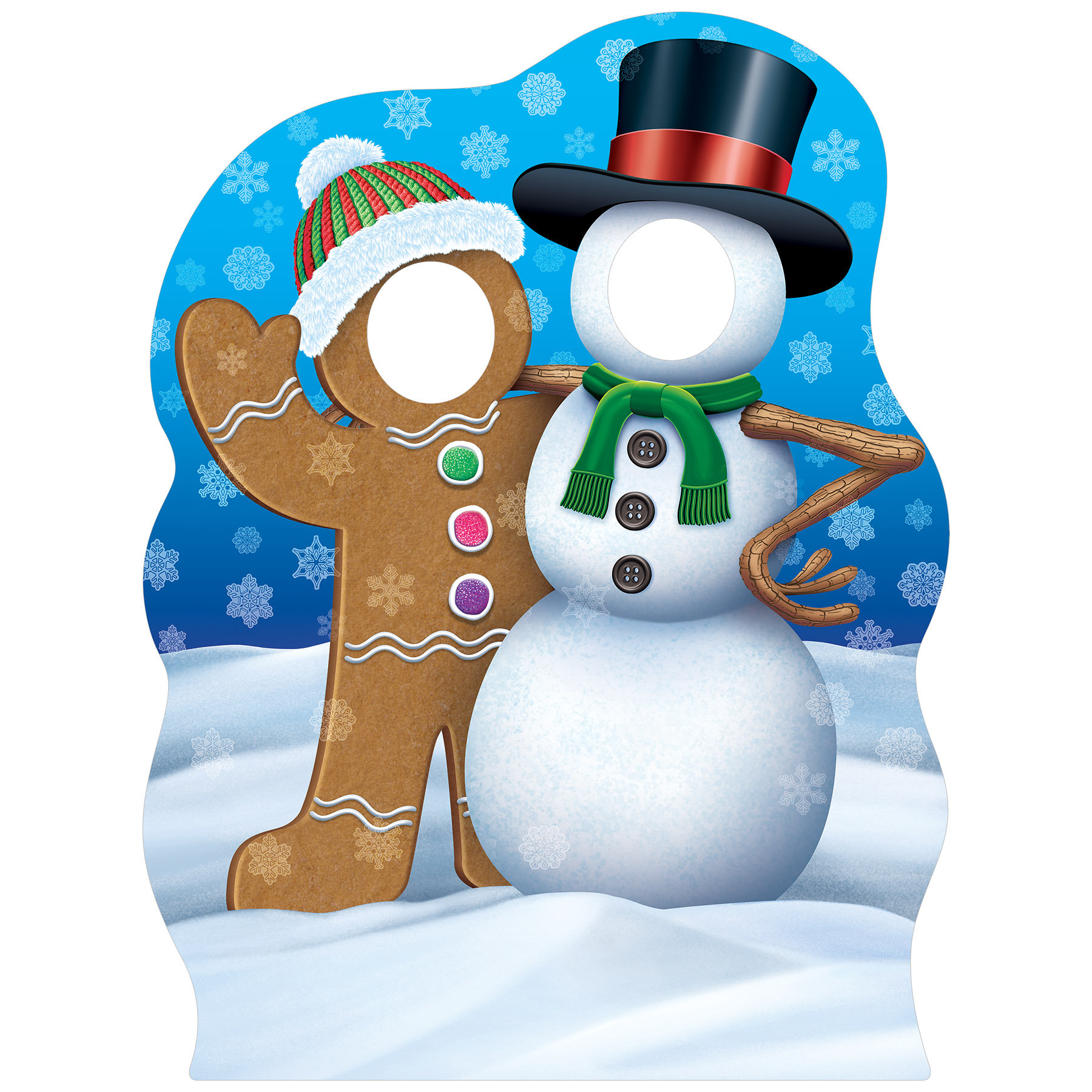 Canora Grey Christmas Gingerbrd Man&Snowman Phto Prop Stand-Up | Wayfair