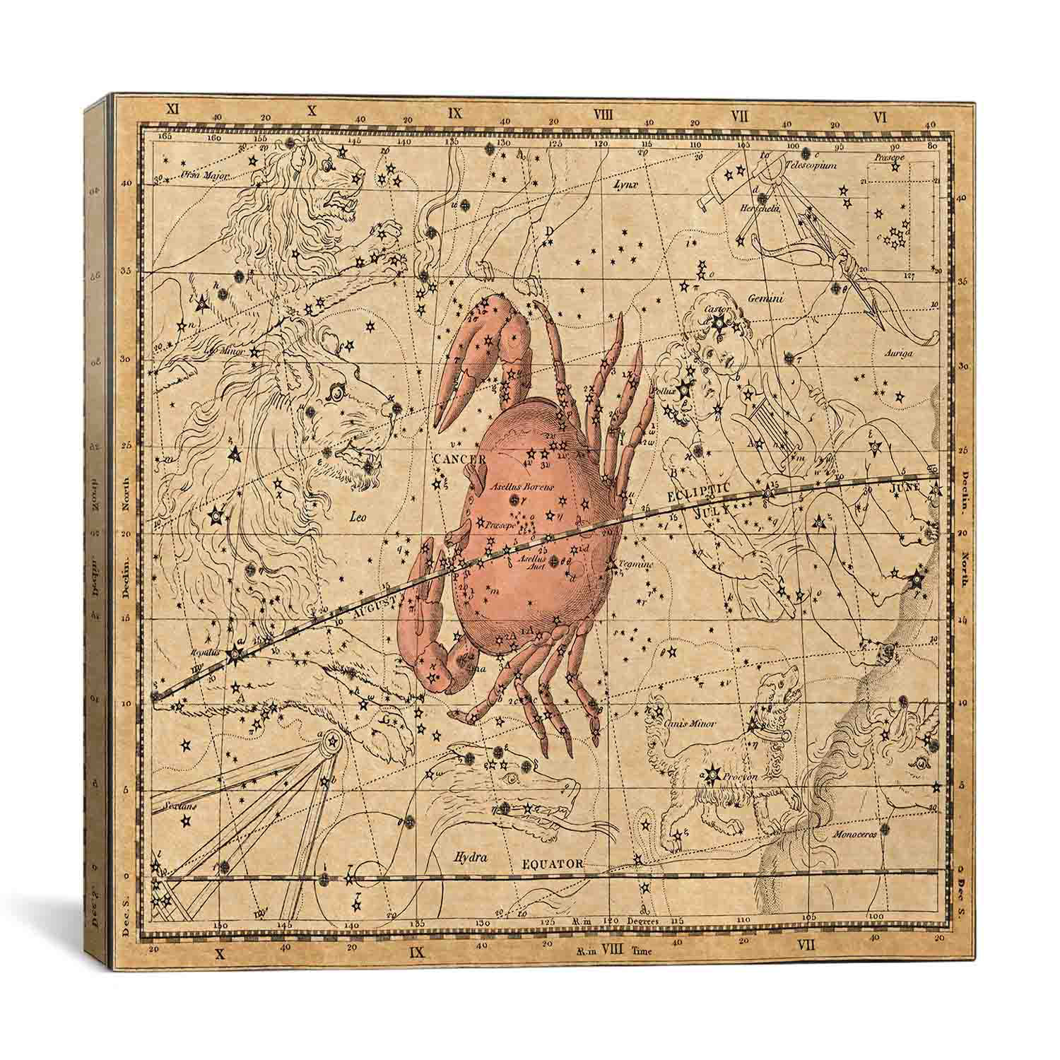 iCanvas Celestial Atlas - Plate 16 (Cancer) by Alexander Jamieson ...