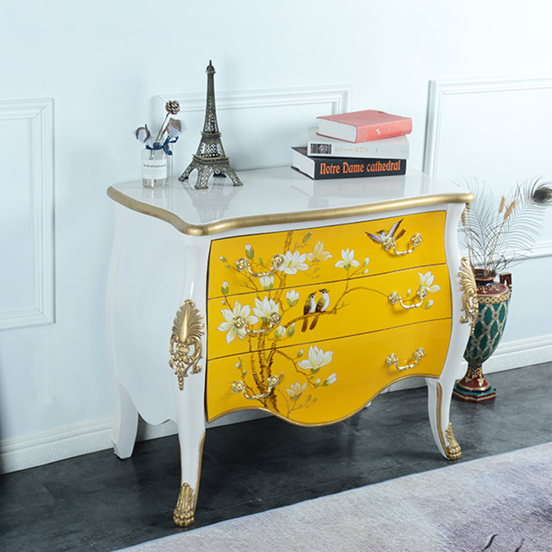 Vivid Space Creation 3-Drawer Painted Accent Chest & Storage Cabinet ...