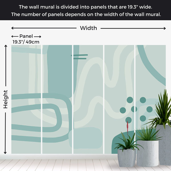 George Oliver Peel & Stick Abstract Wall Mural - Geometric Shapes Blue ...