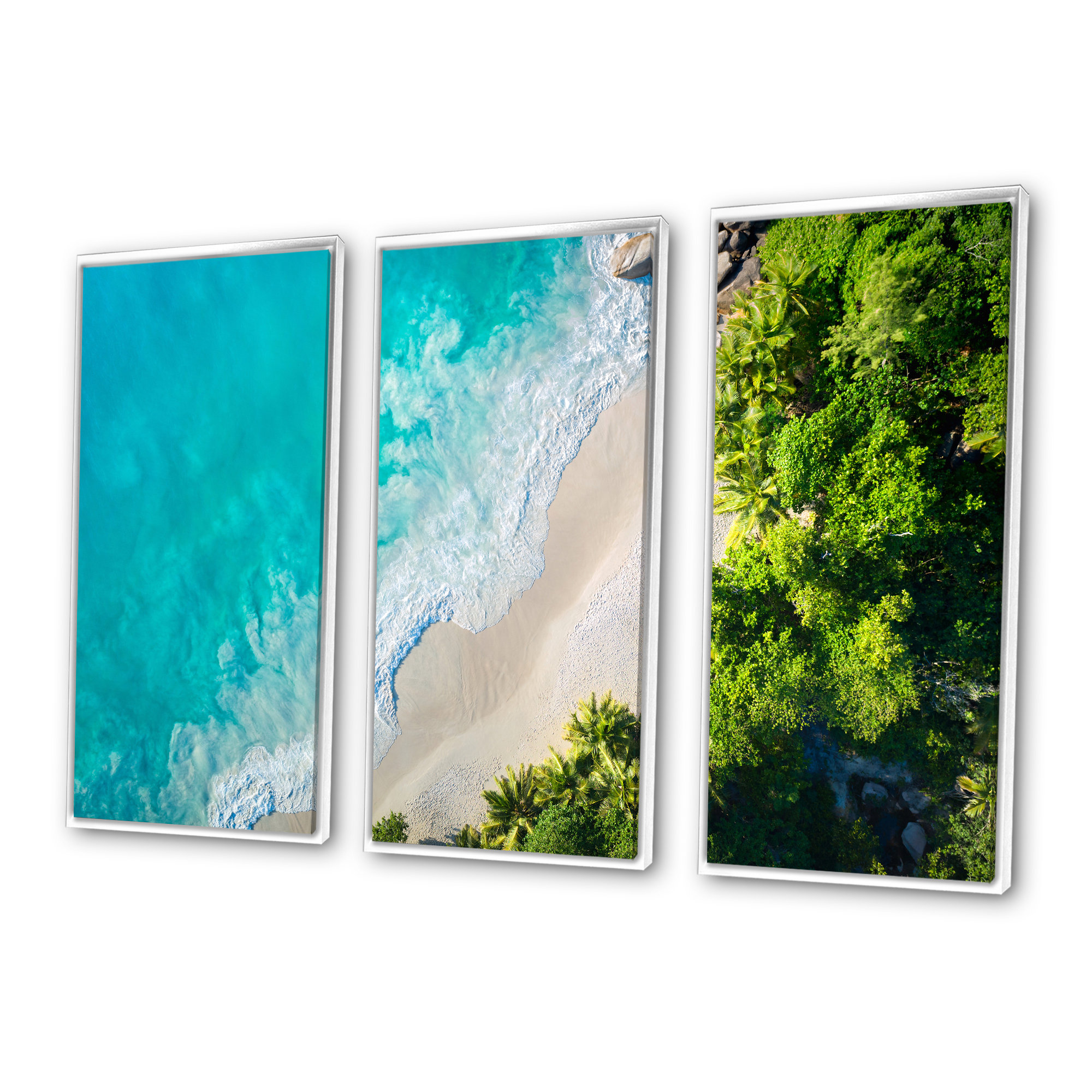 Highland Dunes Turquoise Tropical Beach Aerial View IV - Nautical ...