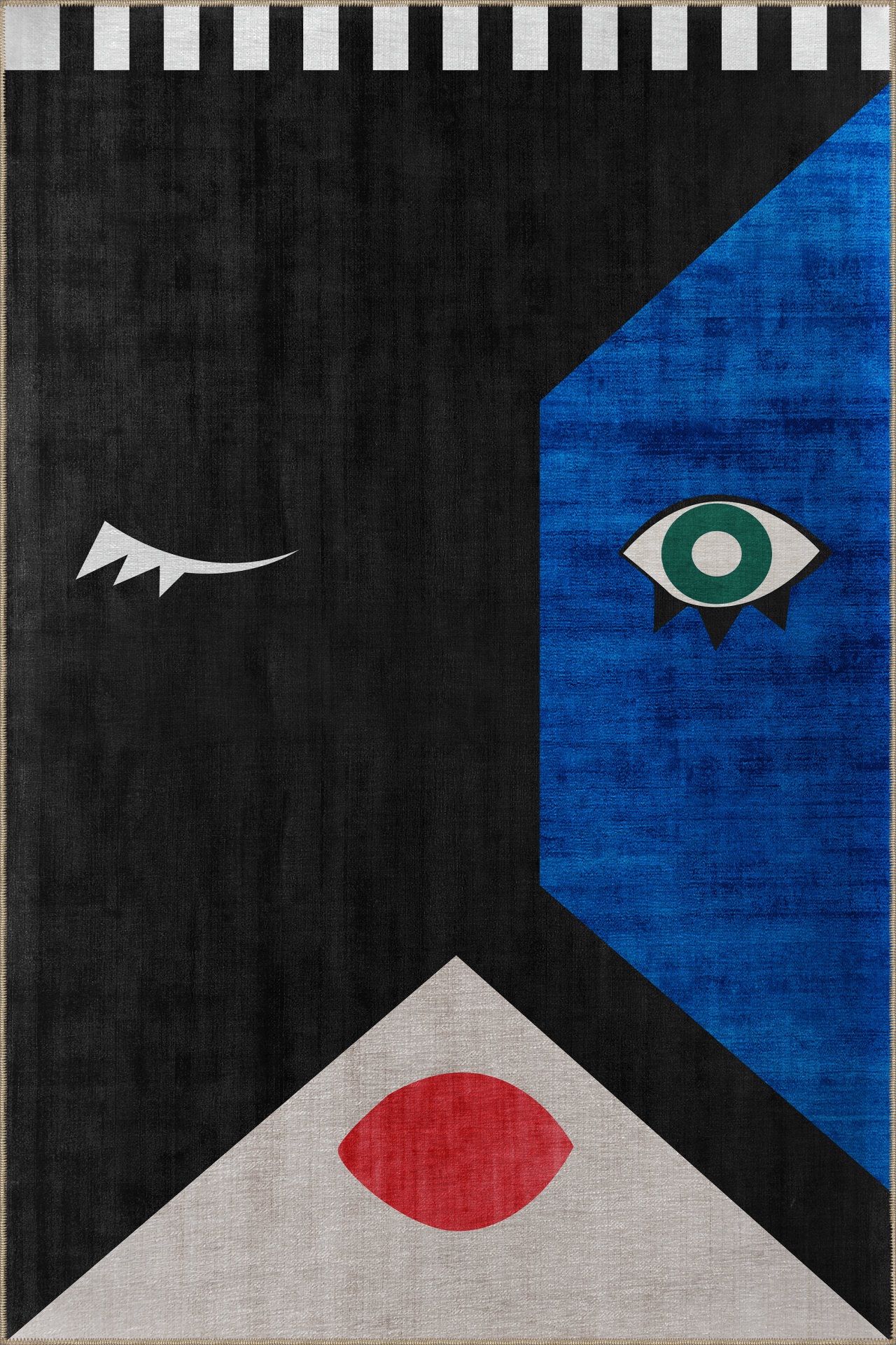 Orren Ellis Blue-Black Themed Surrealist Face Design Abstract Eye ...