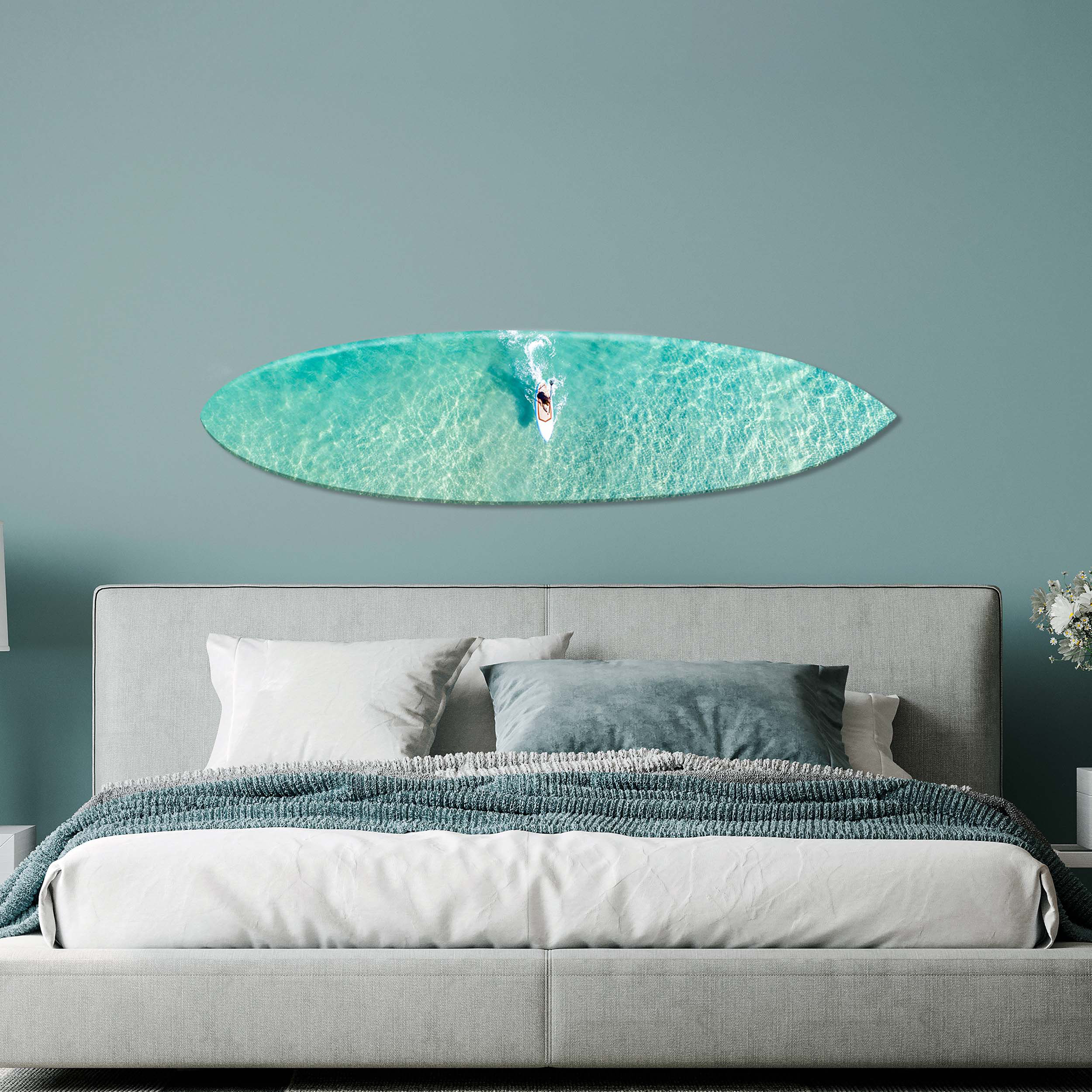 Oliver Gal Open Water Surfboard - Decorative Surfboard Wall Art Print ...
