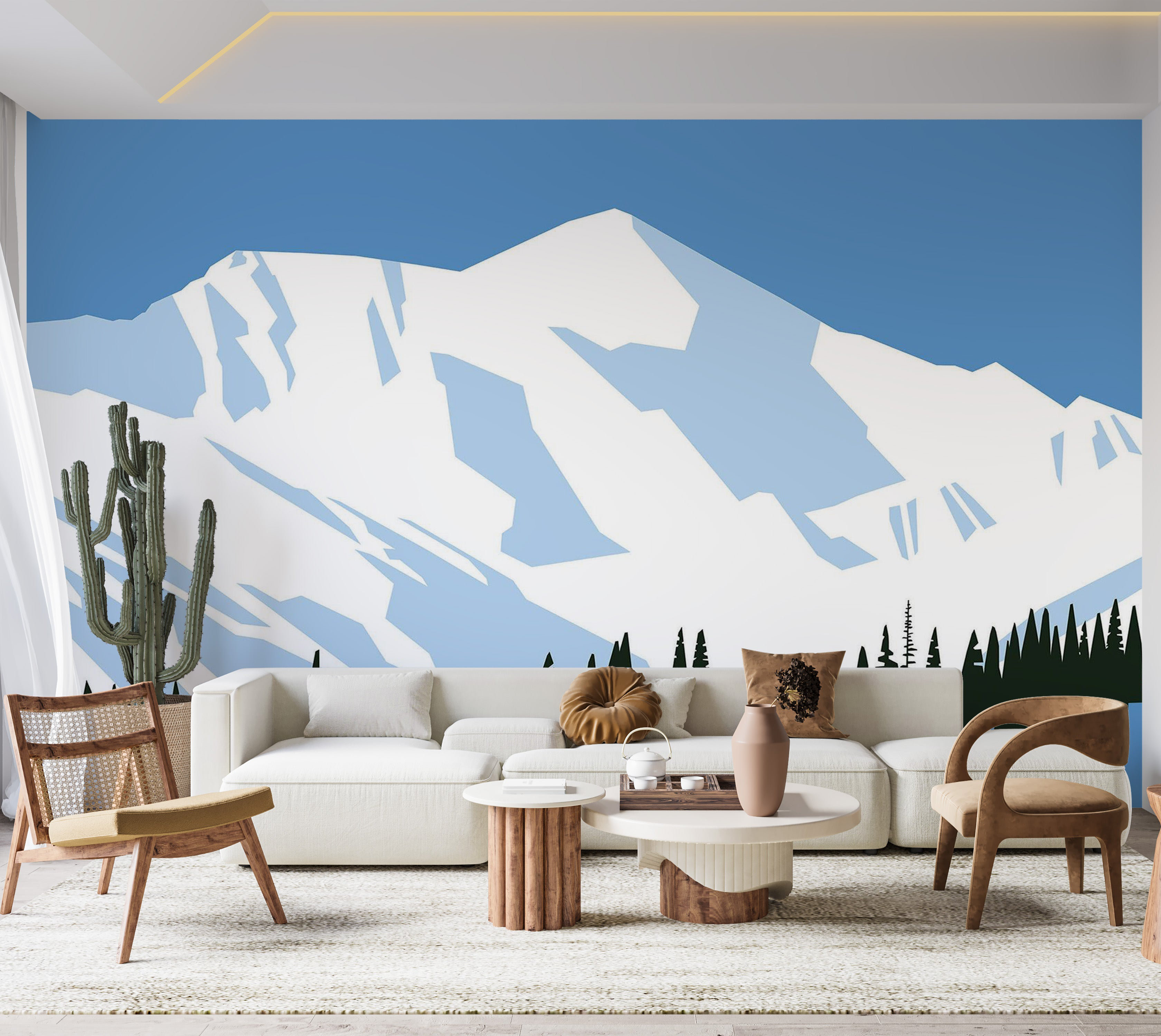 Loon Peak Premium Wallpaper Wall Mural - Snowy Mountain Peak - Wayfair ...