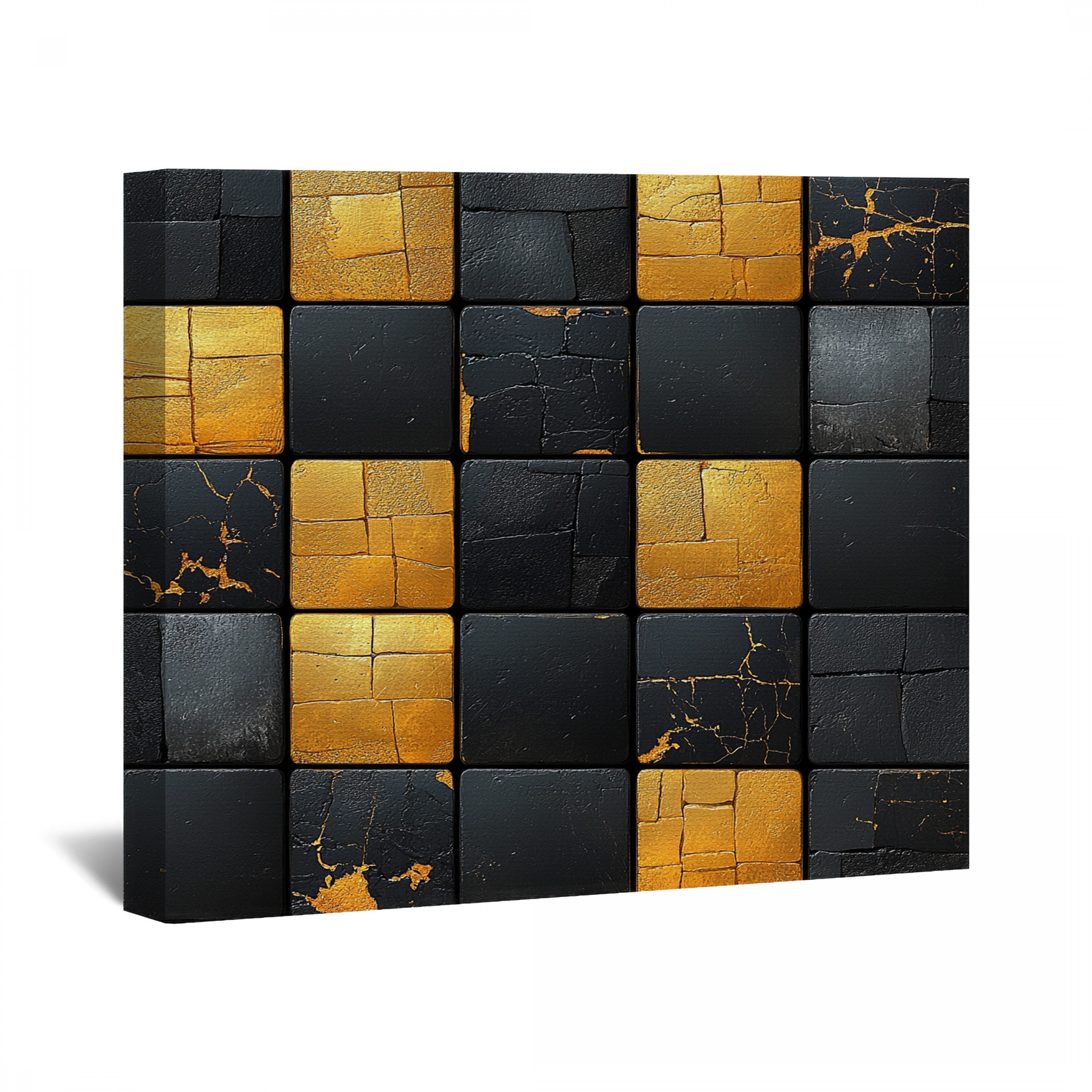 Mercer41 Golden Tiles Canvas Wrap - Pattern Wall Decor | Wayfair