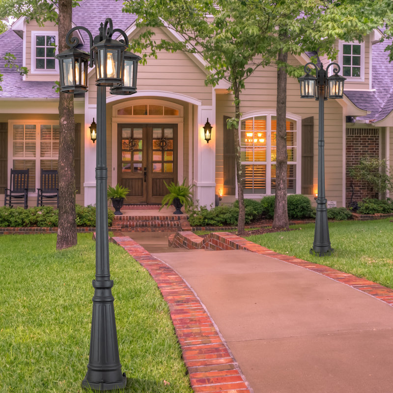 Beachcrest Home Omaha 3-Light 76.25"H UV Resistant Dimmable Black ...