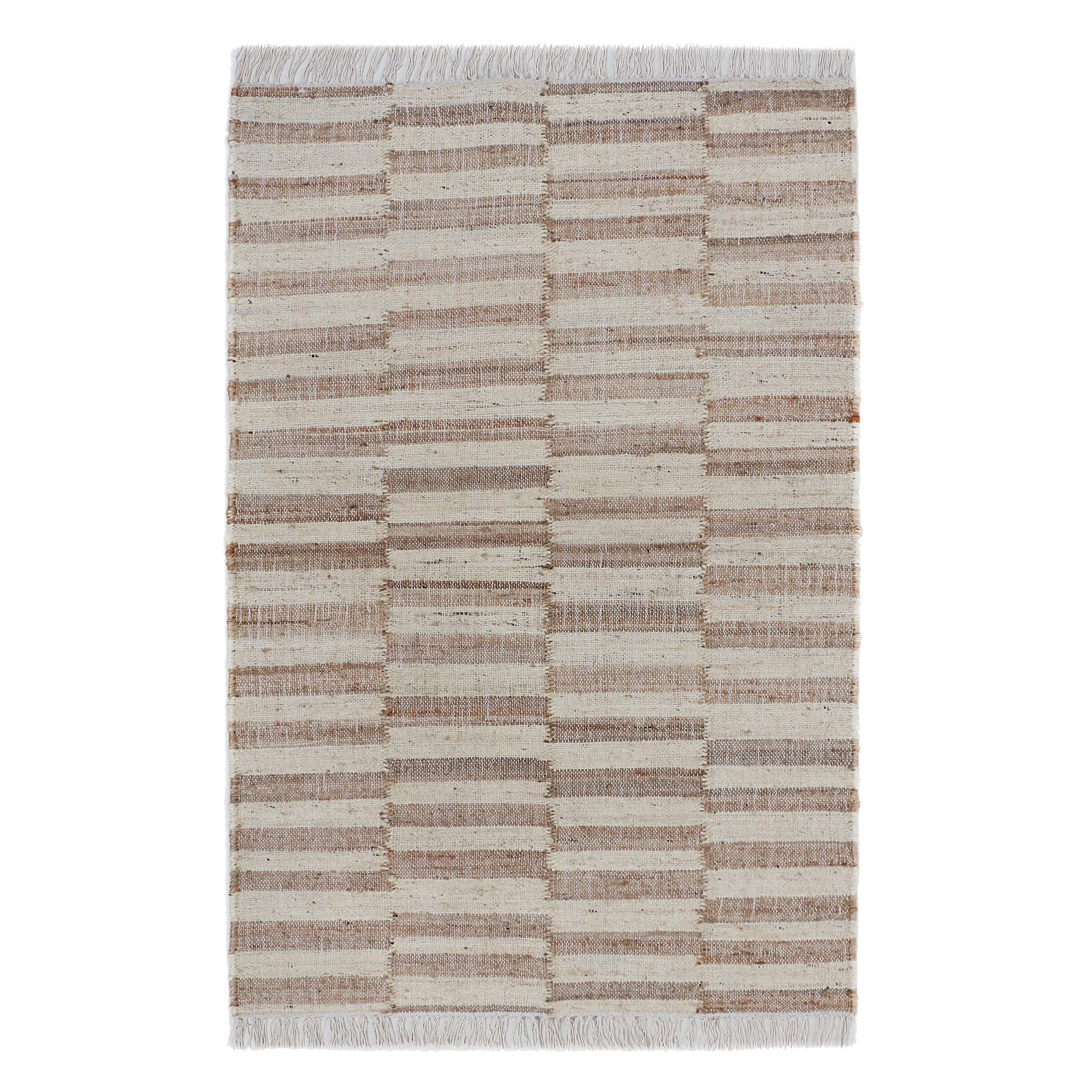 LOOMY Handmade Handwoven Jute/Cotton Brown/Ivory Area Rug | Wayfair