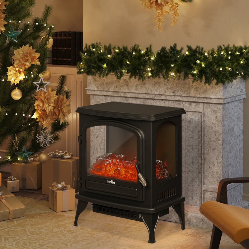 MoNiBloom 16" Electric Fireplace Heater with Realistic Flame Effect ...