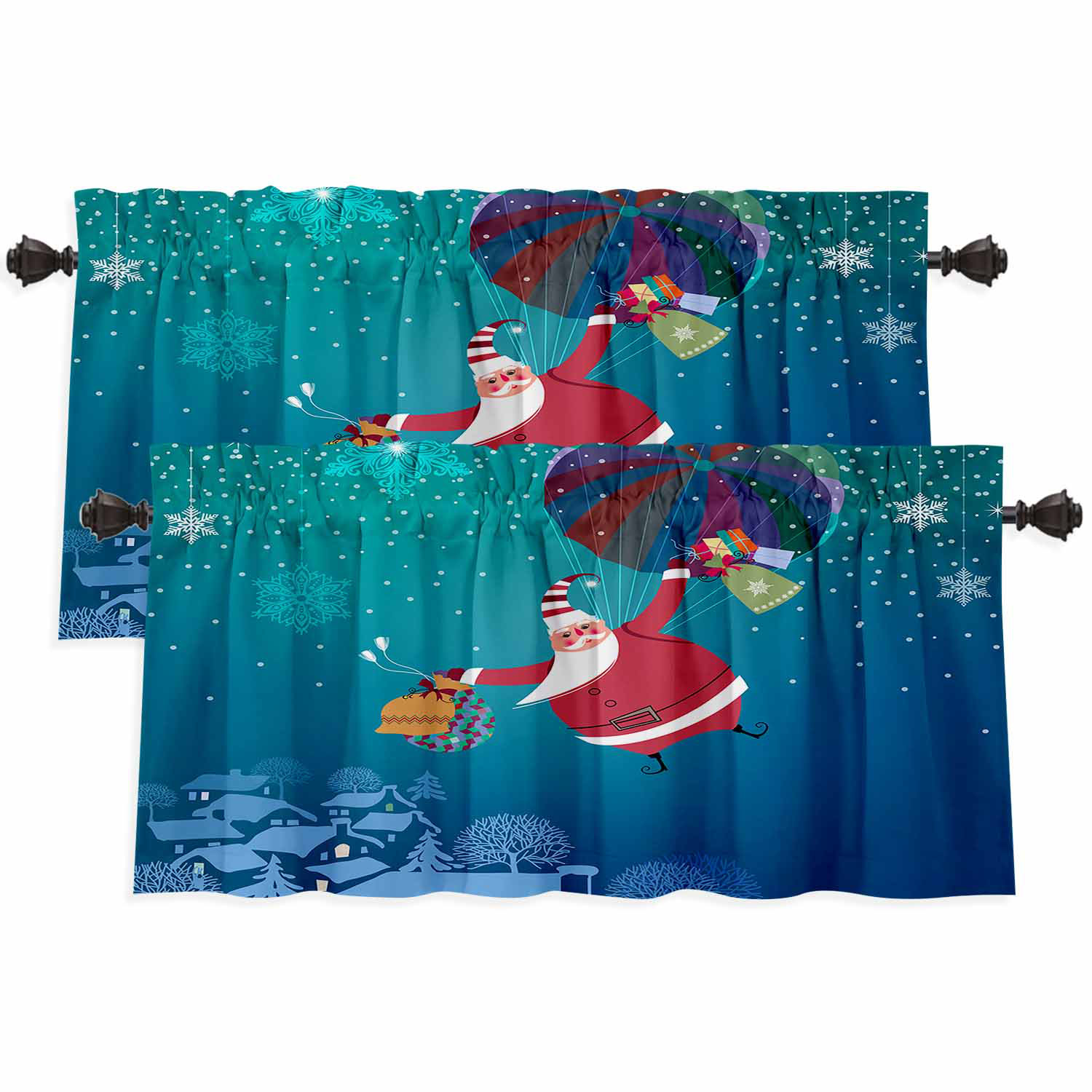 Ophelia & Co. Clear 52"W Christmas Night Cute Santa Claus with Window ...