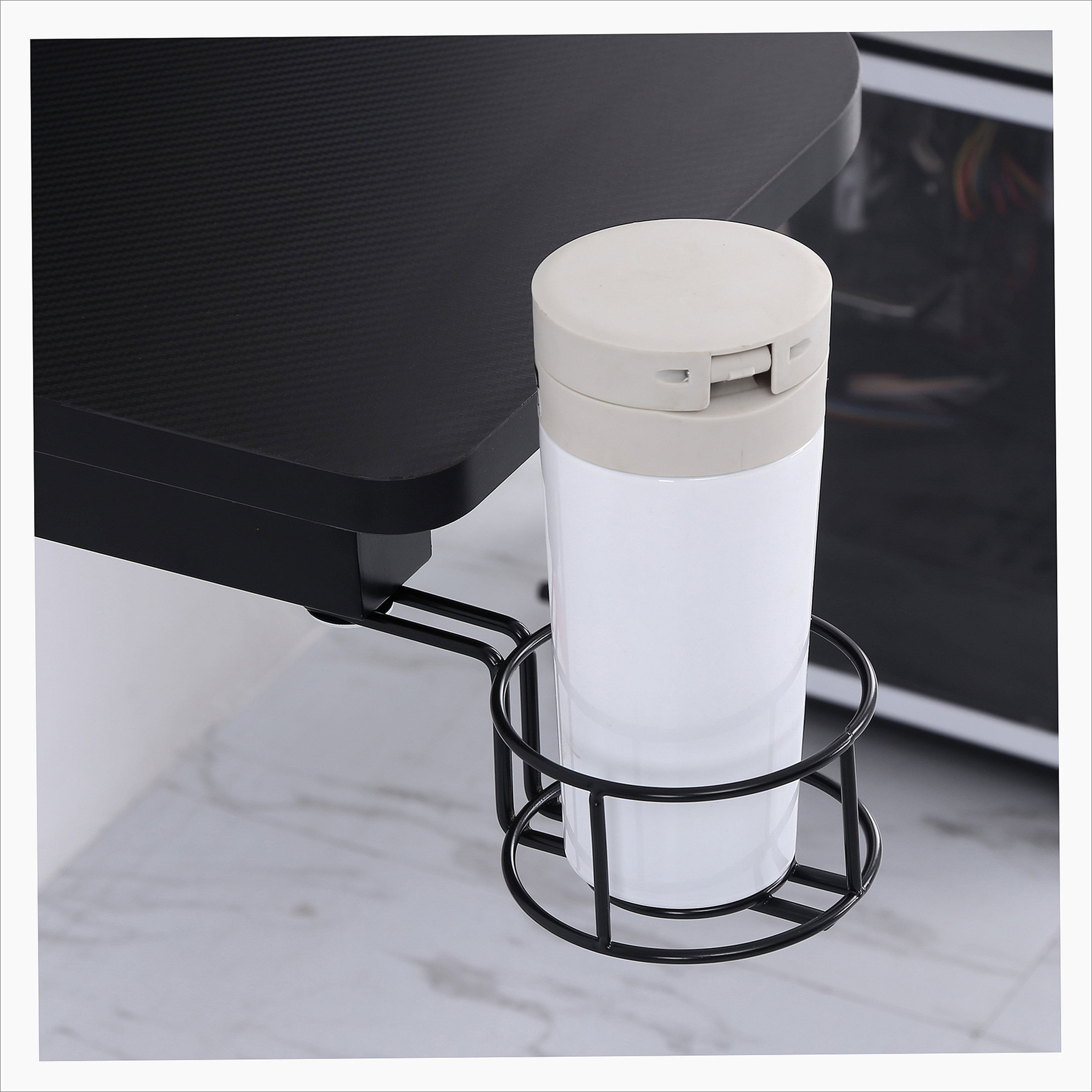 Ivy Bronx Gaming Desk Racing Computer Desk Workstation with Elevated ...