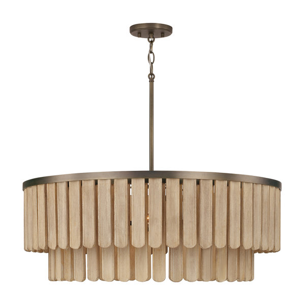 Capital Lighting 30" W x 11" H 6-Light Pendant in Dark Brass with ...