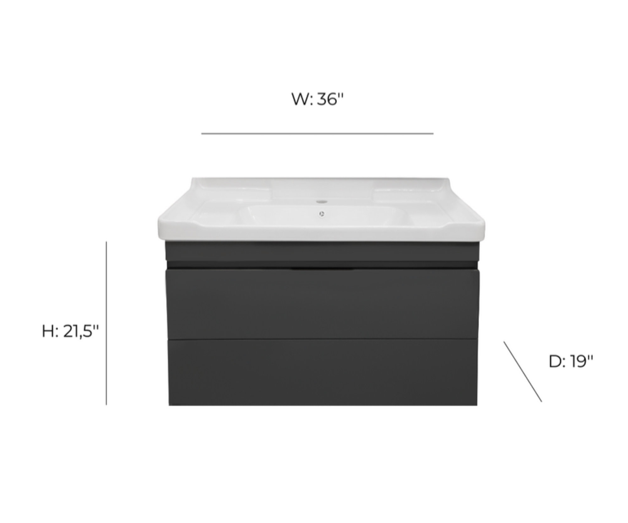 Latitude Run® 36'' Glozelle Modern High Gloss Grey Lacquered Finish ...