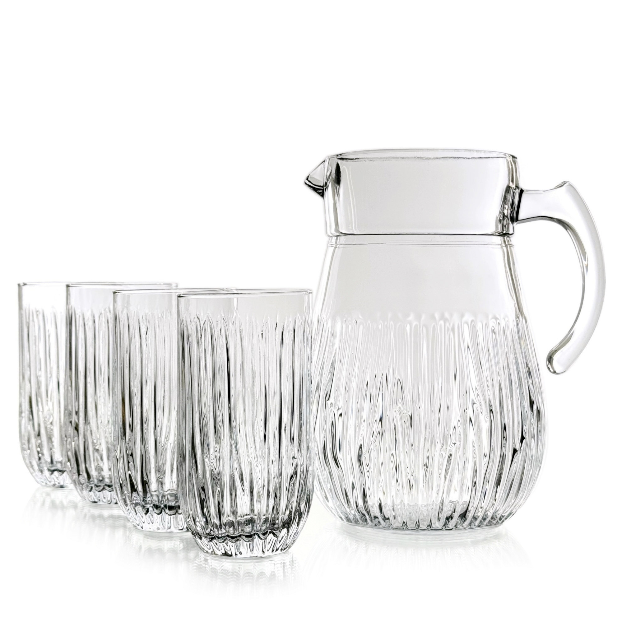 Wrought Studio™ Mayeu Entertaining Set 6 Glasses and Pitcher | Wayfair