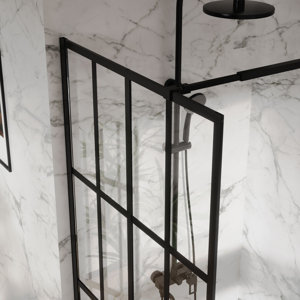 APERIL 34" X 72" Frame Fixed Glass Panel Shower Door & Reviews | Wayfair