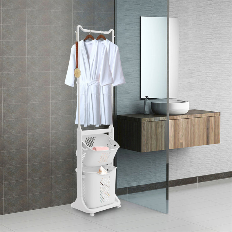 YYBSH Free-Standing Laundry Room Organizer with Basket & Reviews | Wayfair
