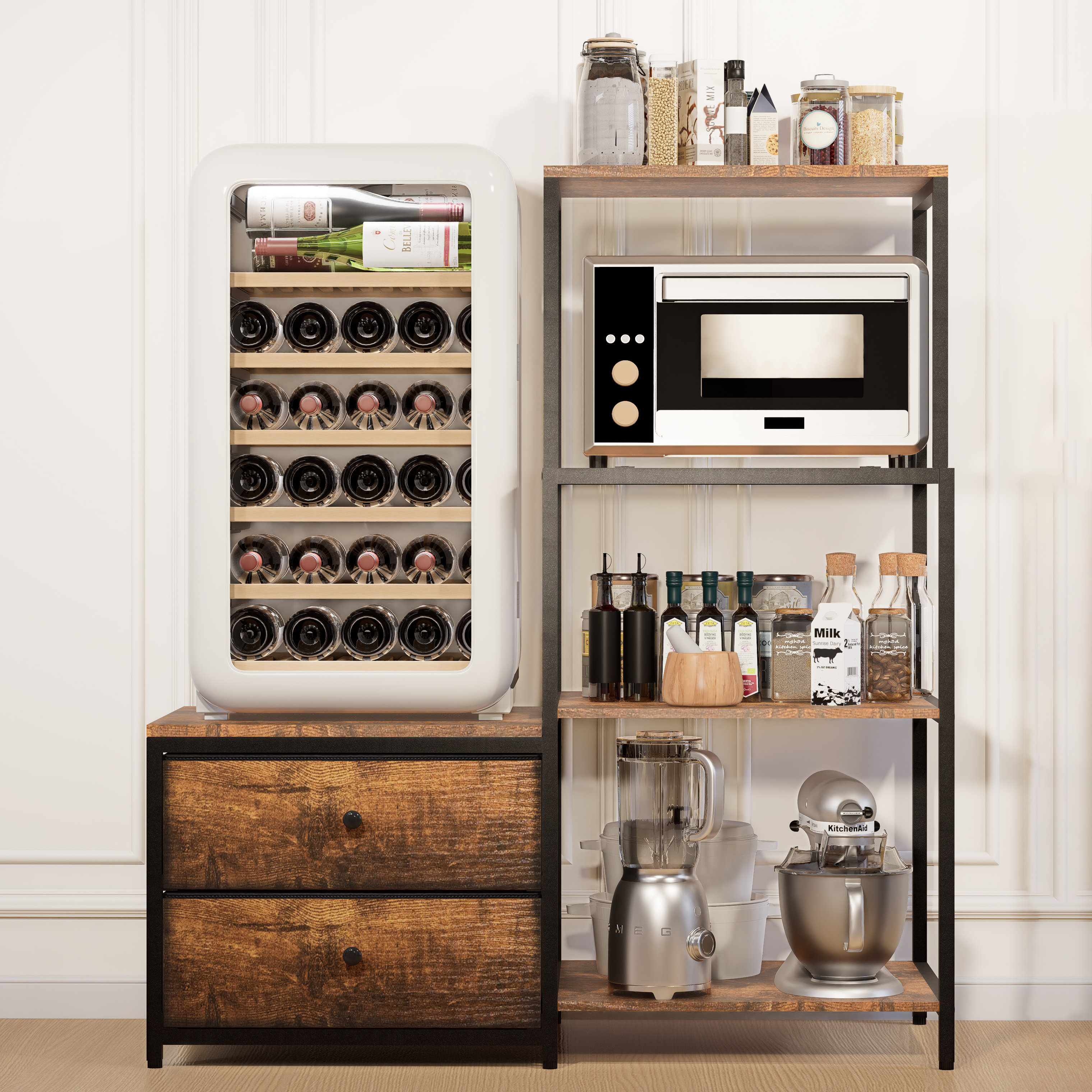 WFX Utility™ Mini Fridge Stand With Storage | Wayfair