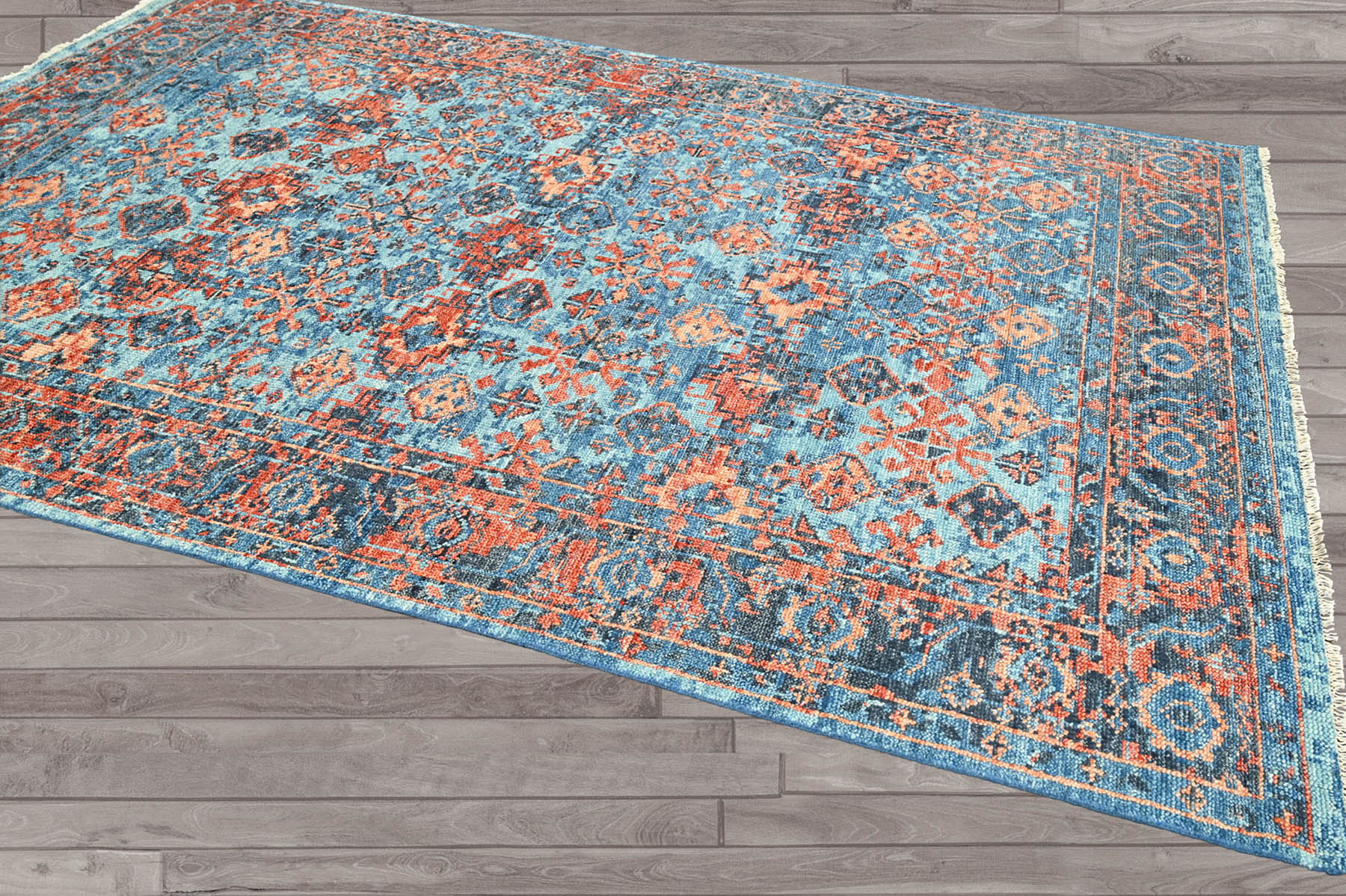 Bungalow Rose Nareg One-of-a-Kind 7'9'' x 11' Area Rug in Blue | Wayfair