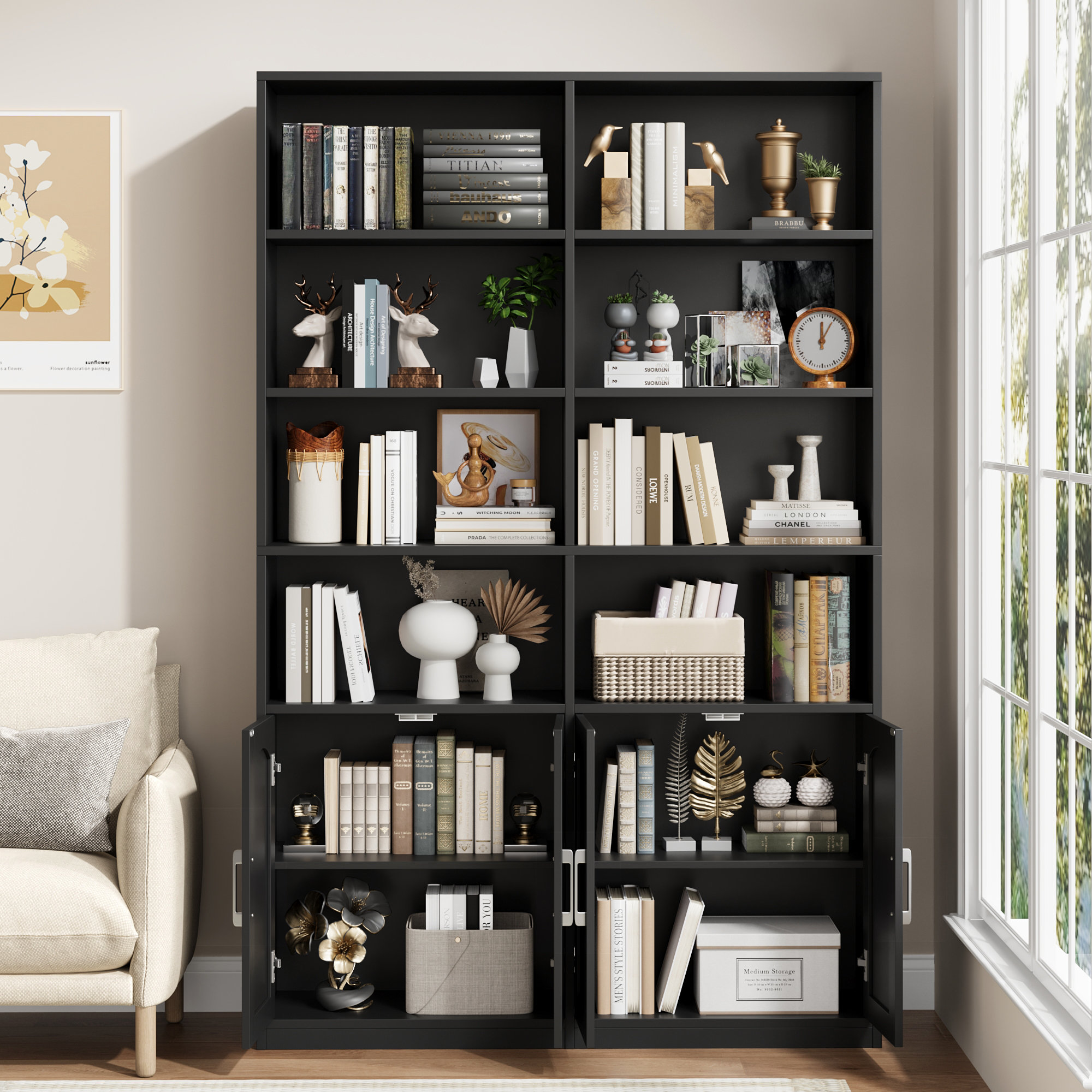 Harriet Bee 73"H Storage Bookcase With Doors & Reviews - Wayfair Canada
