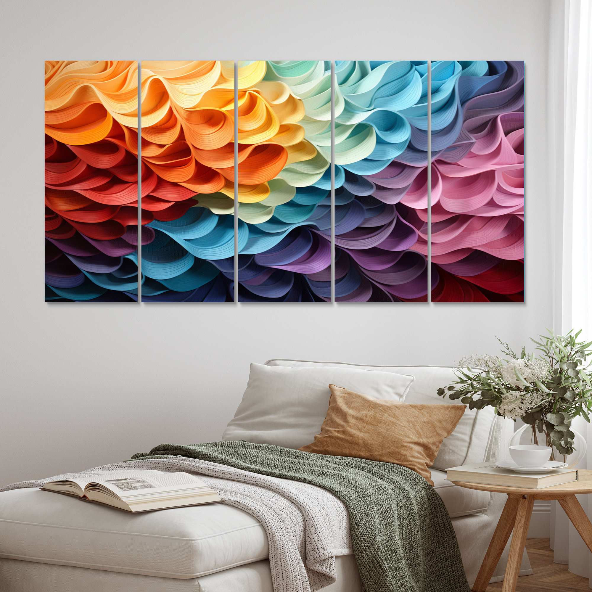 Ivy Bronx Opt Art Chromatic Elixir I - Modern Wall Art Living Room - 5 ...