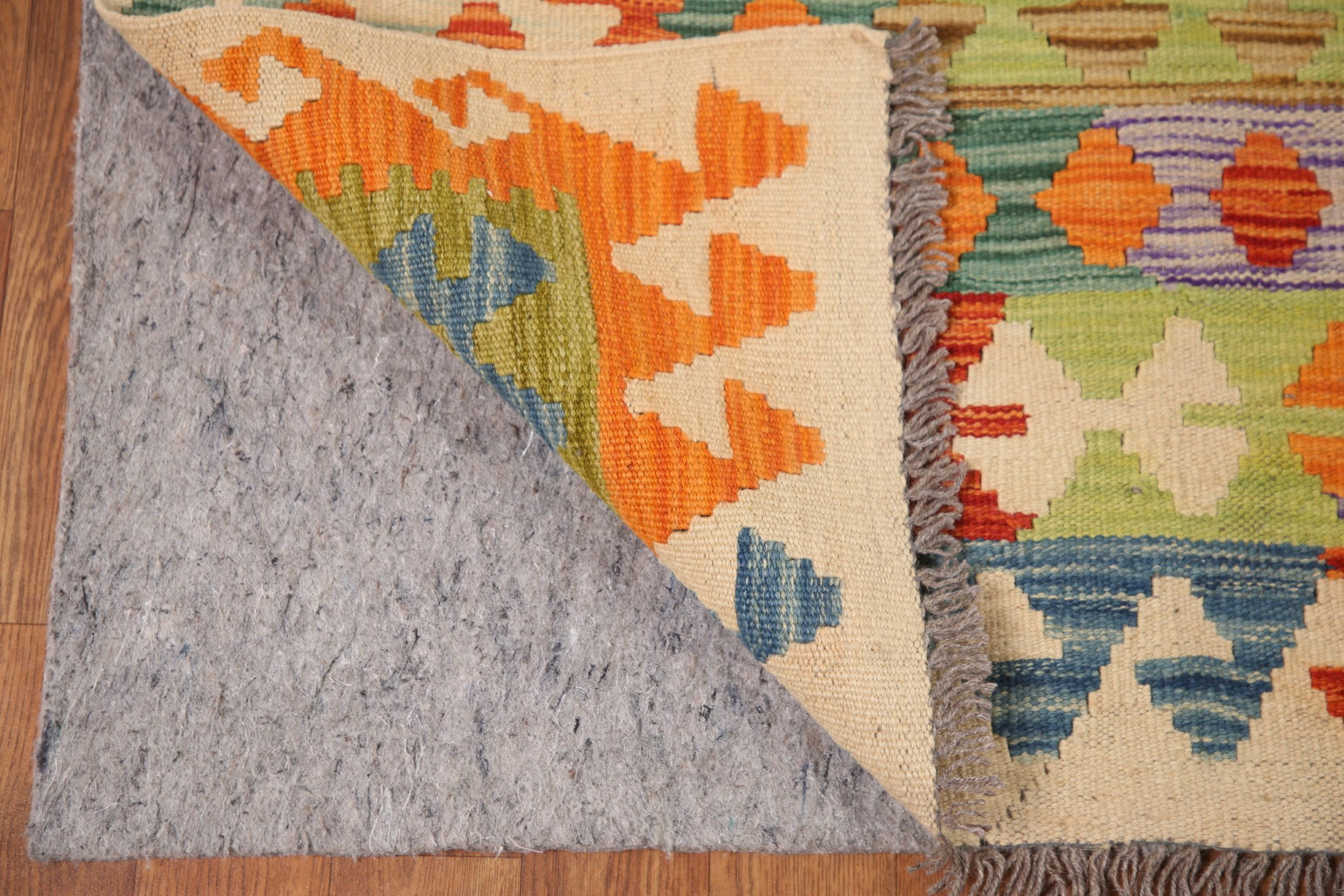 Dakota Fields Colorful Kilim Reversible Wool Area Rug 9x11 | Wayfair