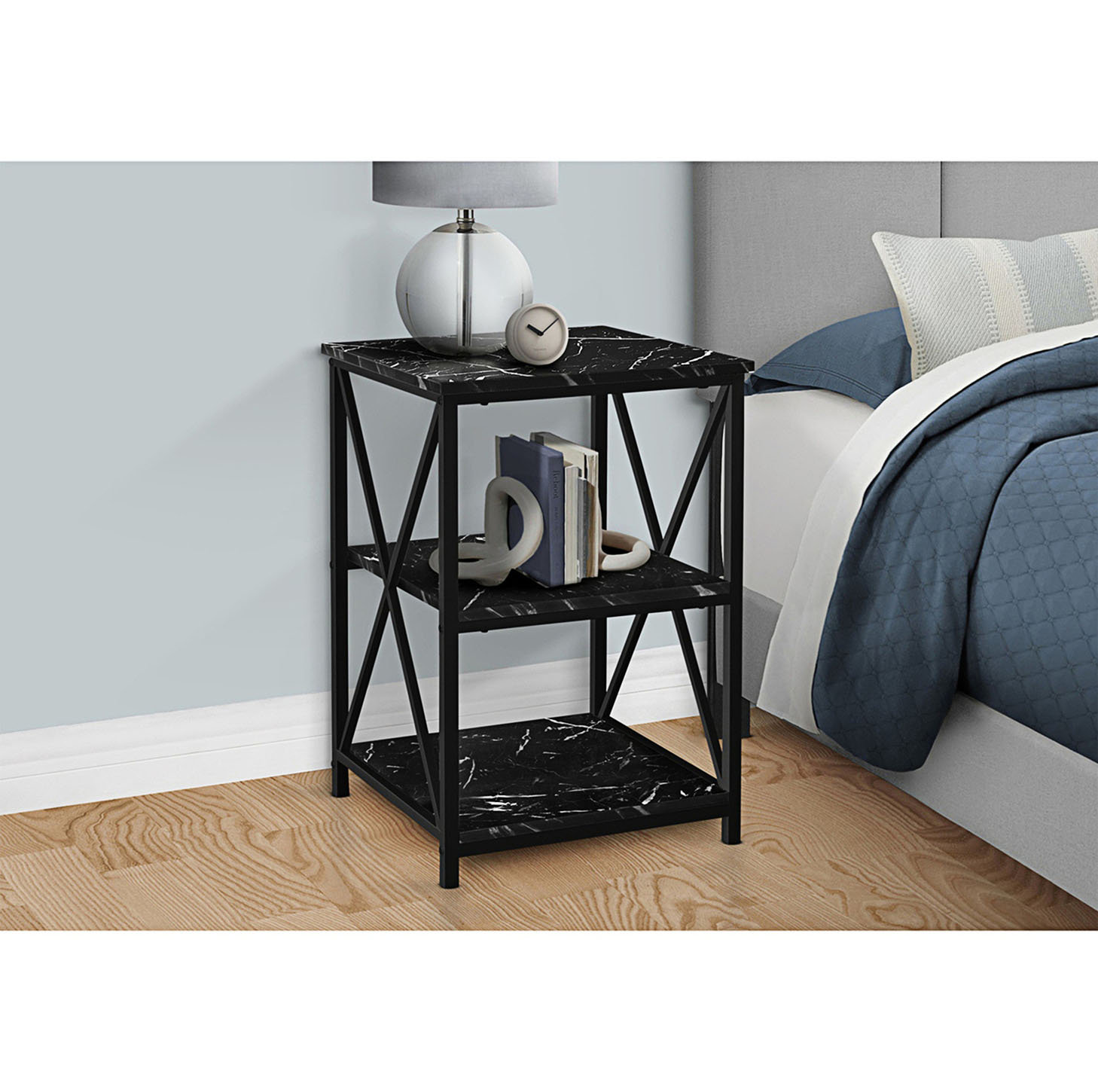 Brayden Studio 3-Tier Accent Table, Contemporary Nightstand, Small ...