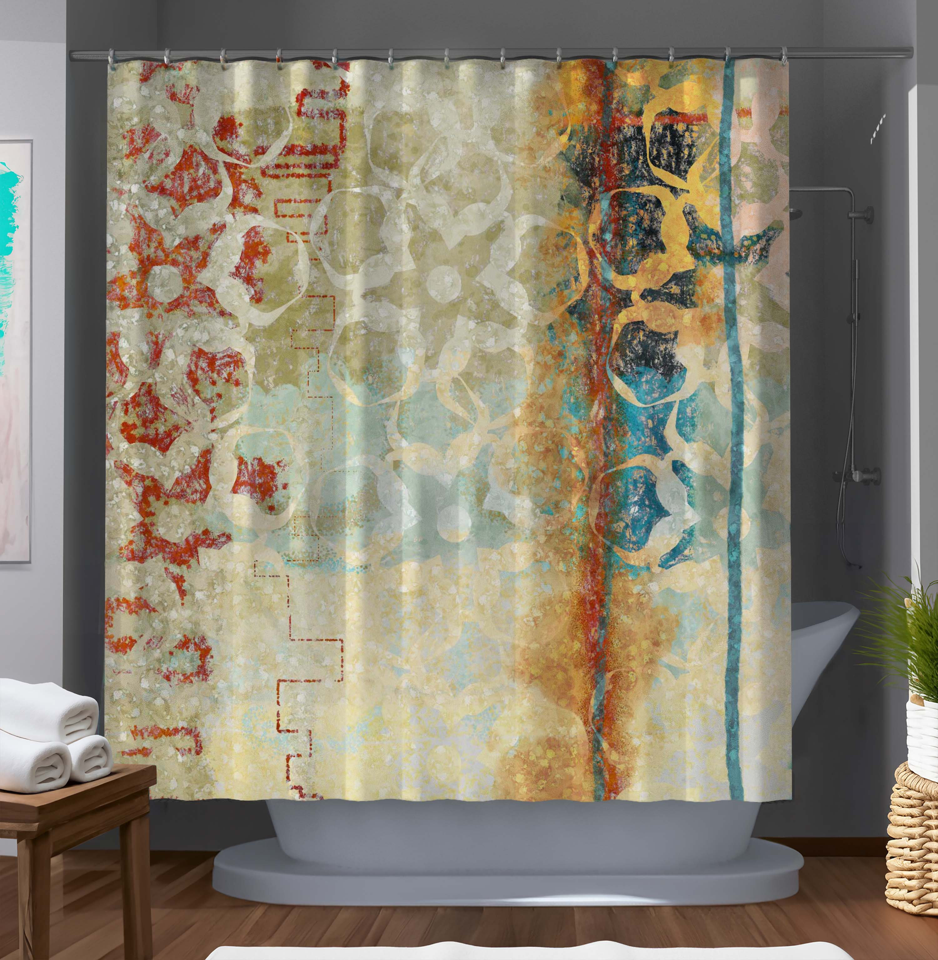 East Urban Home Jamoria Abstract Shower Curtain | Wayfair