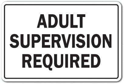 SignMission Adult Supervision Required Novelty Sticker | Wayfair