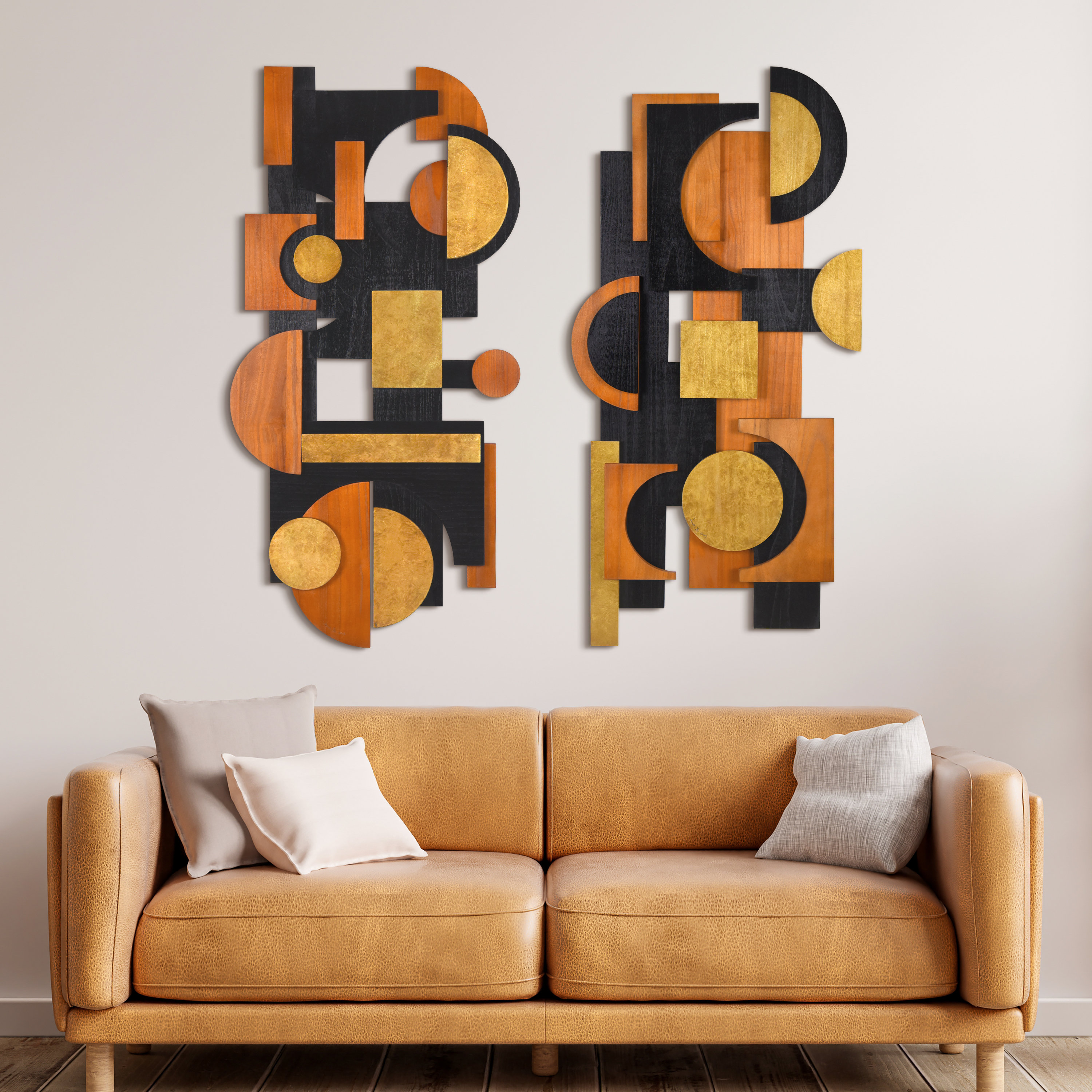 Empire Art Direct "Amber Embraces I & II" Hand Made & Hand Finished ...